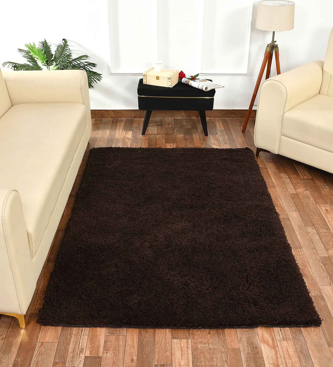 Buy Brown Solid Polyester 4 ft x 6 Machine made Carpet by PRESTO at 41% ...