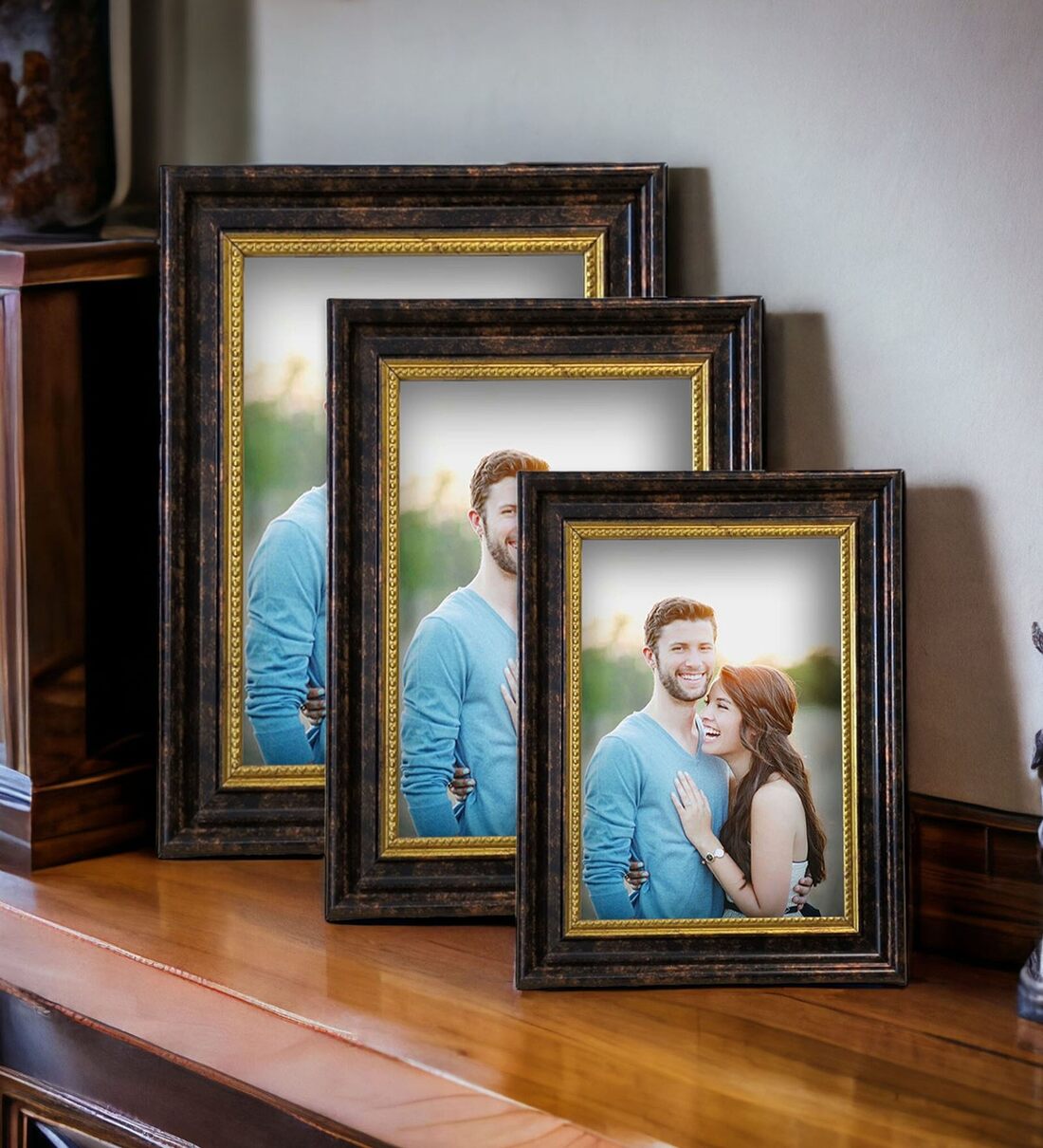 Buy Brown Synthetic Wood (Set of 3) Photoframes by Art Street at 12% ...