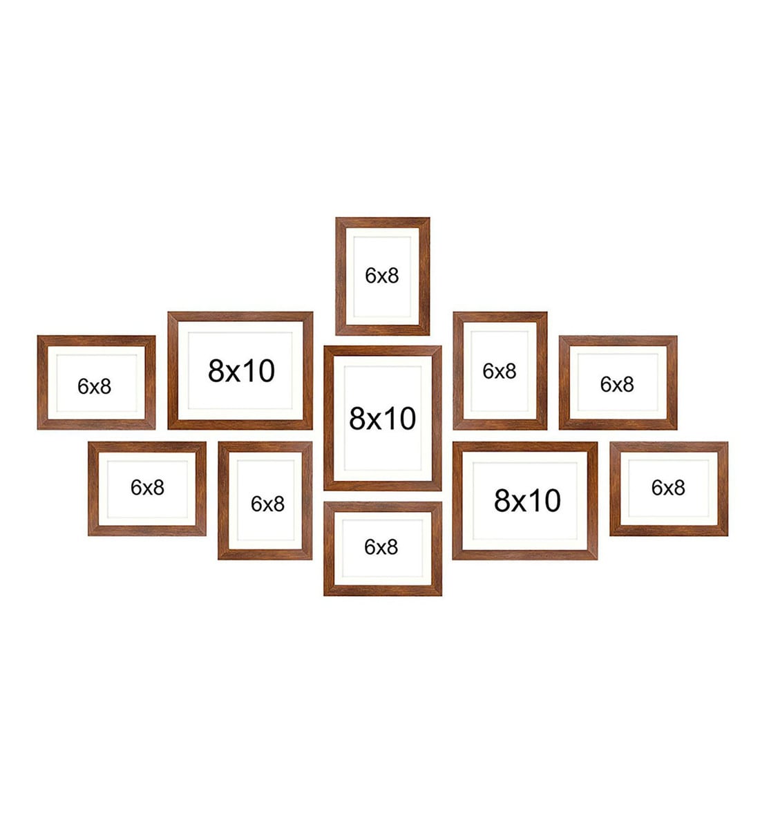 Buy Brown Solid Wood Audrey Set Of 11 Collage Photo Frames Online ...