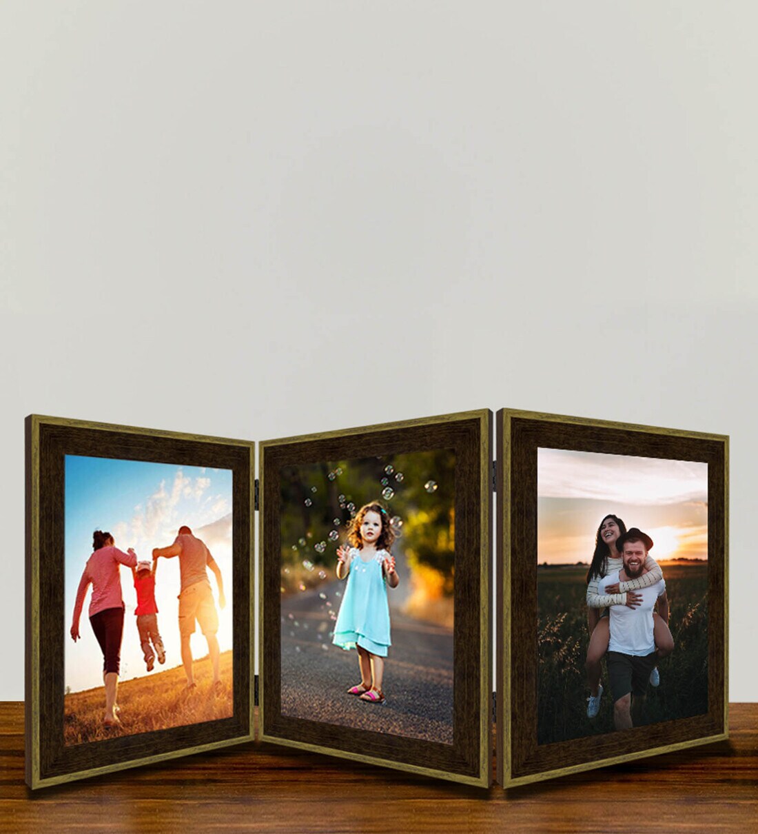 Buy Brown Synthetic Wood Modena Table Top Set Of 3 Photo Frame at 24% ...
