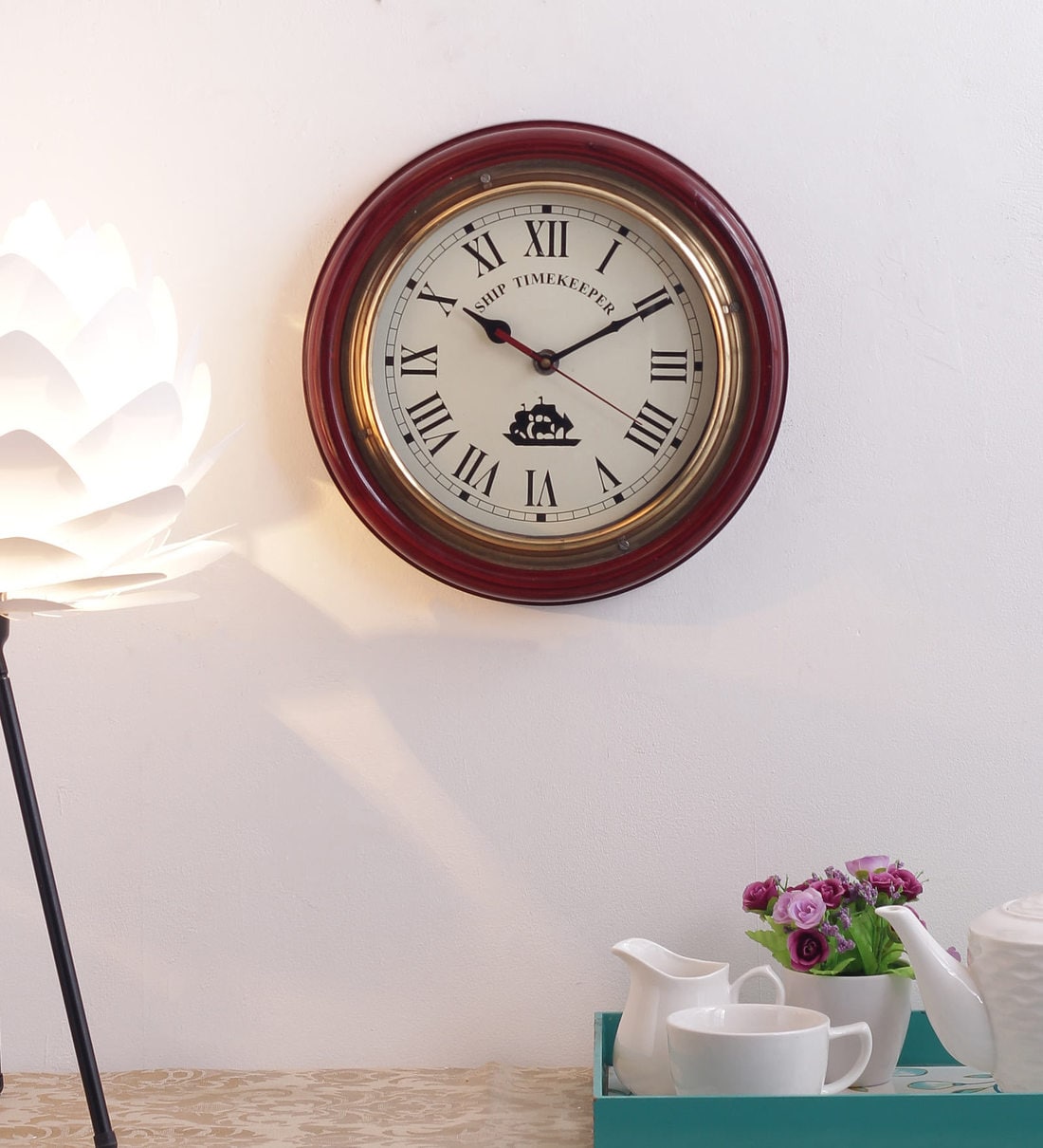 Buy Brown Solid Wood Analog Vintage Wall Clock by Tu Casa at 27% OFF by ...