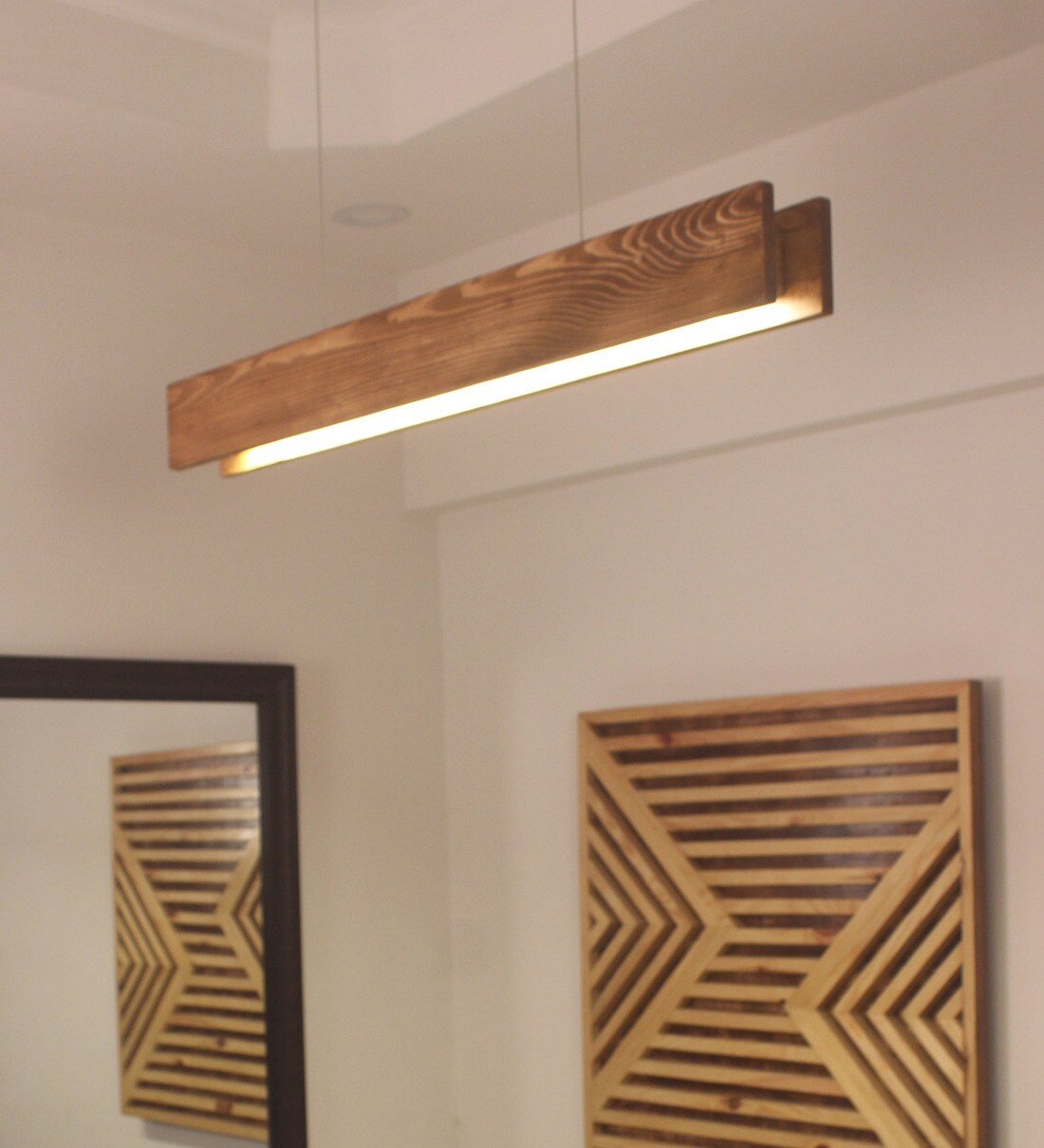 Buy Synergy 48 Brown Solid Wood Linear LED Hanging Light at 50% OFF by ...