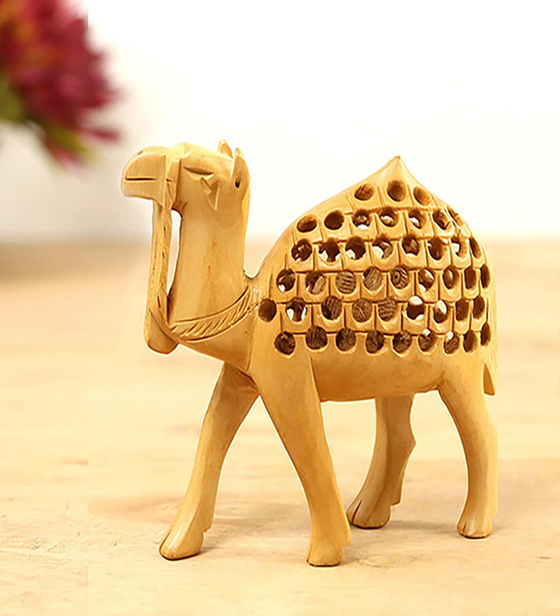 Buy Brown Wooden Jalidar camel Devi Handicrafts by Devi Handicrafts ...