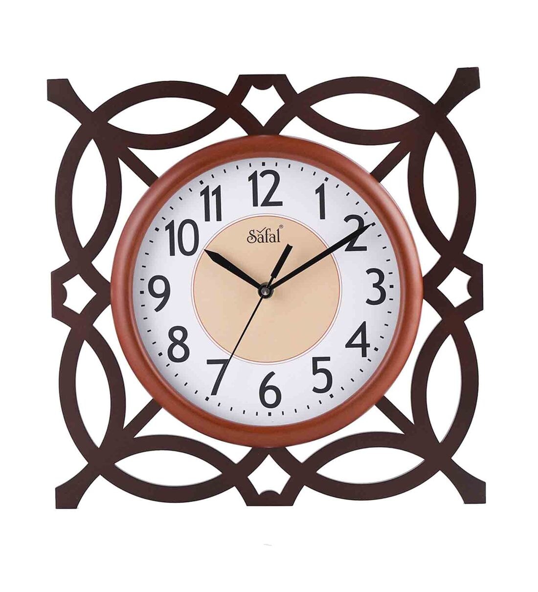 Buy Brown Wooden Silent Sweep Mechanism Wall Clock By Safal Quartz Online - Modern Wall Clocks ...