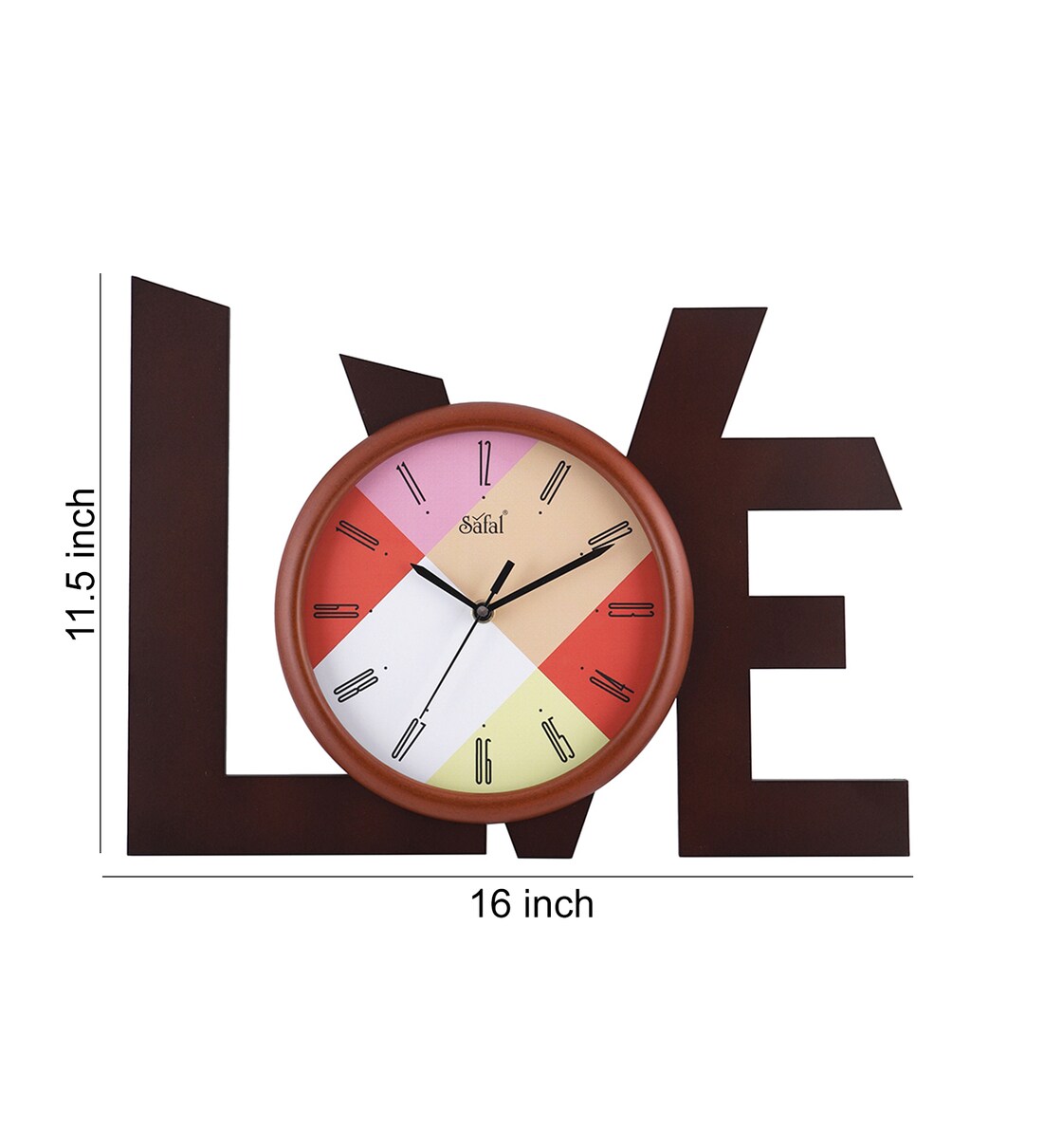 Buy Brown Wooden Silent Sweep Mechanism Wall Clock By Safal Quartz ...