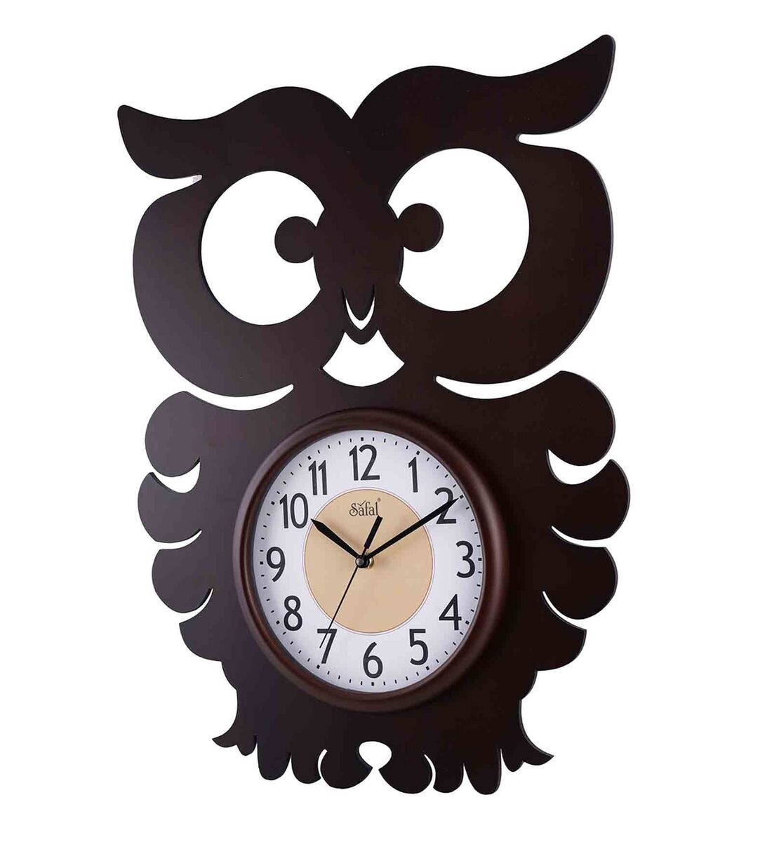 Buy Brown Wooden Silent Sweep Mechanism Wall Clock By Safal Quartz ...