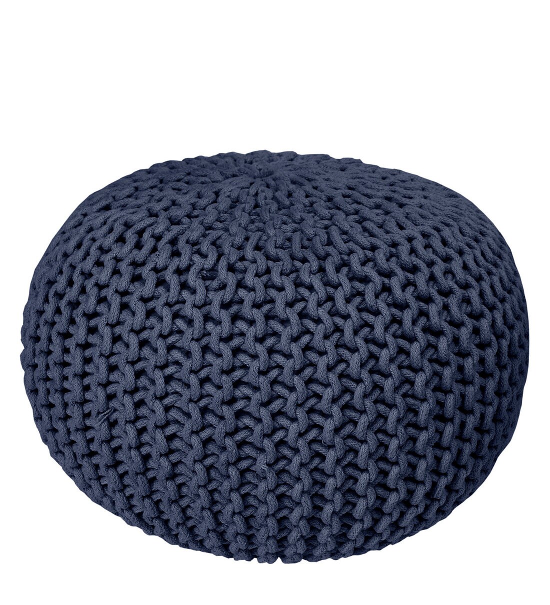 Buy Brylane Knitted Pouffe in Navy Blue Colour Online - Pouffes ...