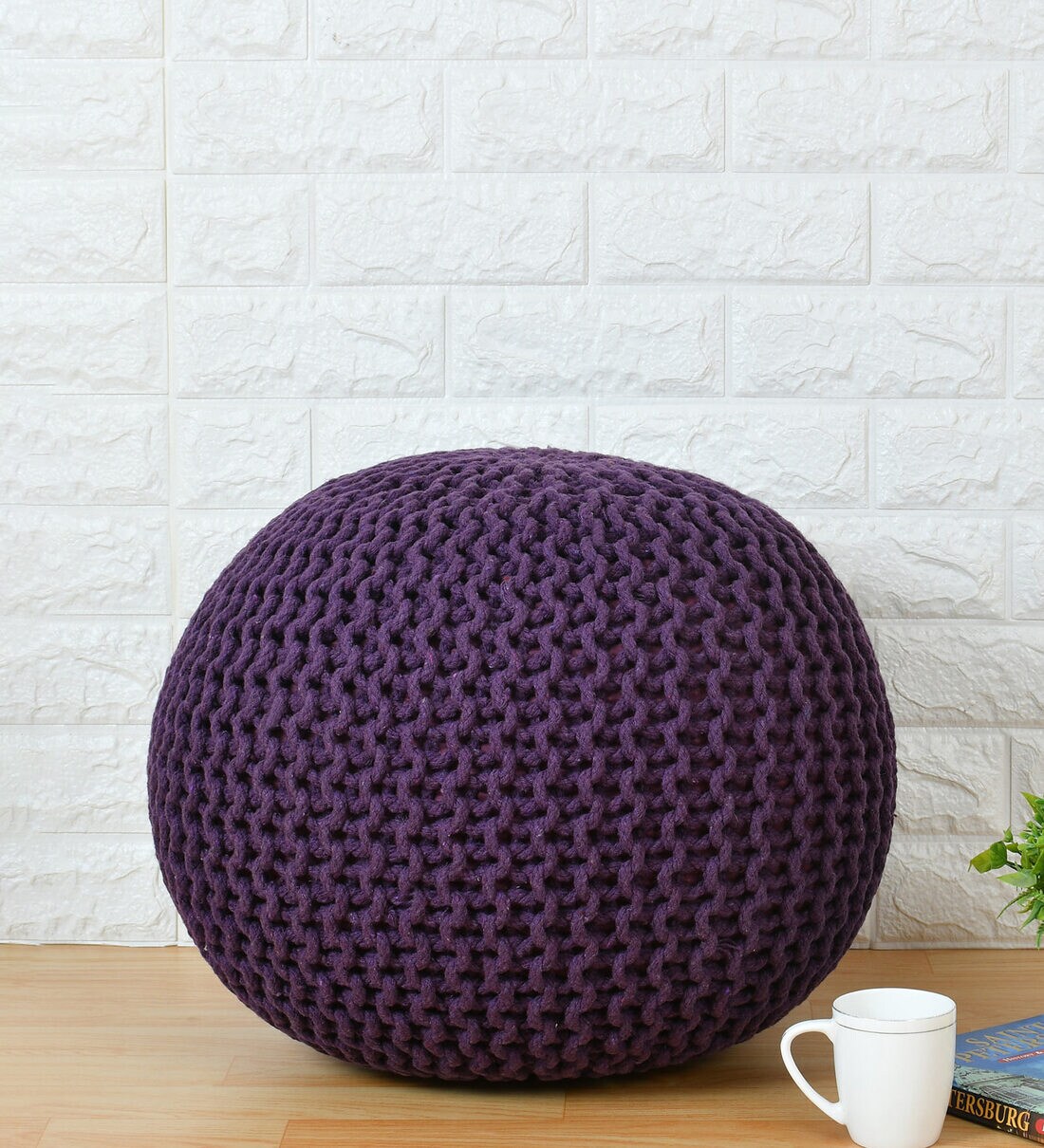 Buy Brylane Knitted Pouffe in Purple Colour at 100% OFF by Sheen decor ...
