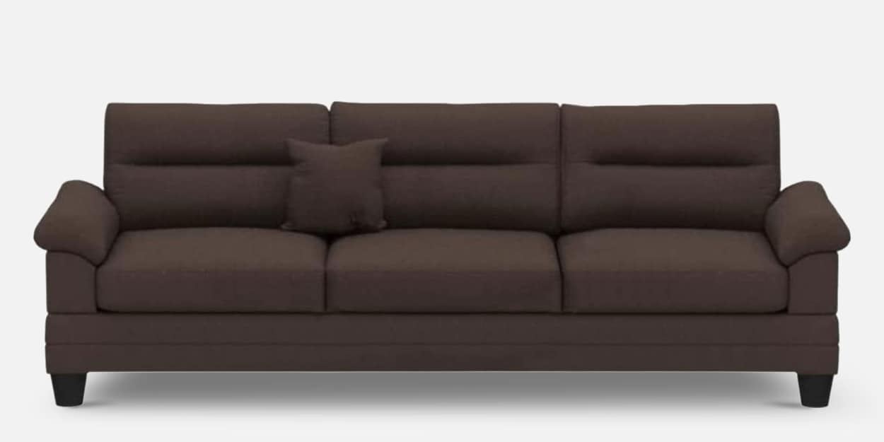 Buy Brensa Fabric 3 Seater Sofa in Dark Brown Colour at 7% OFF by ...