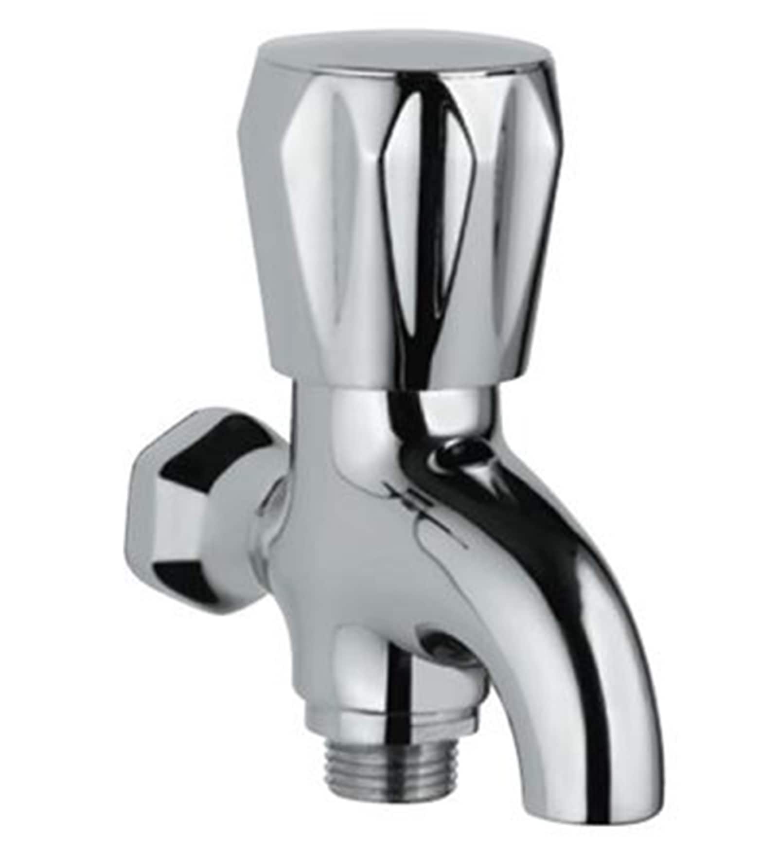 Buy Brass Chrome Plated Continental Series Two Way Bib Cock With Wall ...