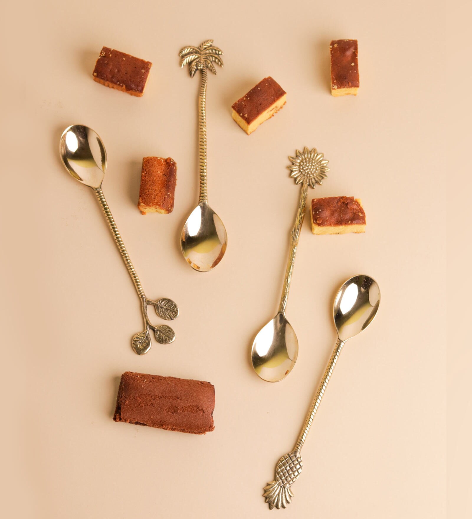 Buy Brass Gold and Tropical Design Spoon, Set of 2 By Glimpse Homes at ...