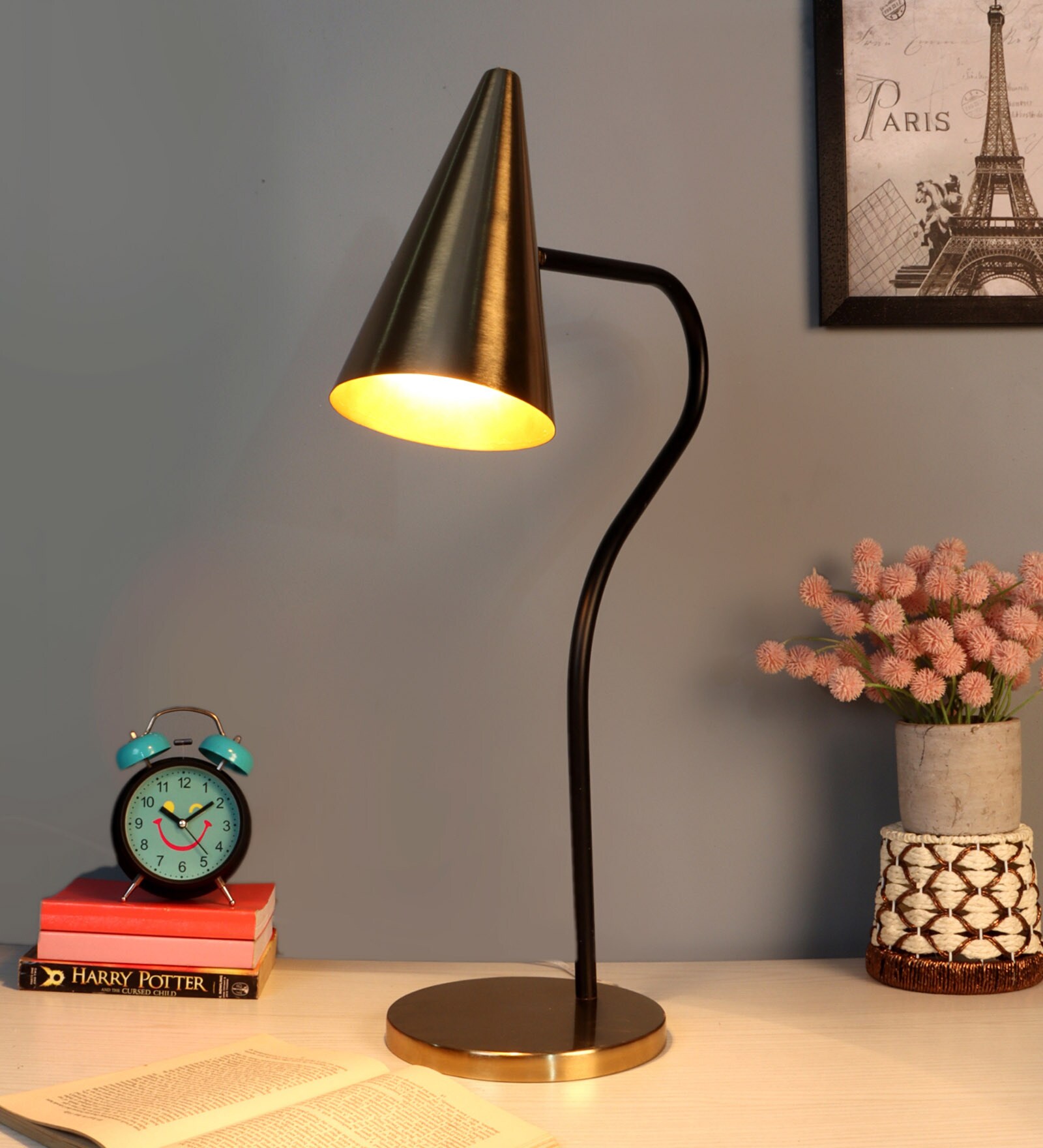 Buy Ryan Brass Study Lamp With Iron Base at 60% OFF by Sapphire | Pepperfry