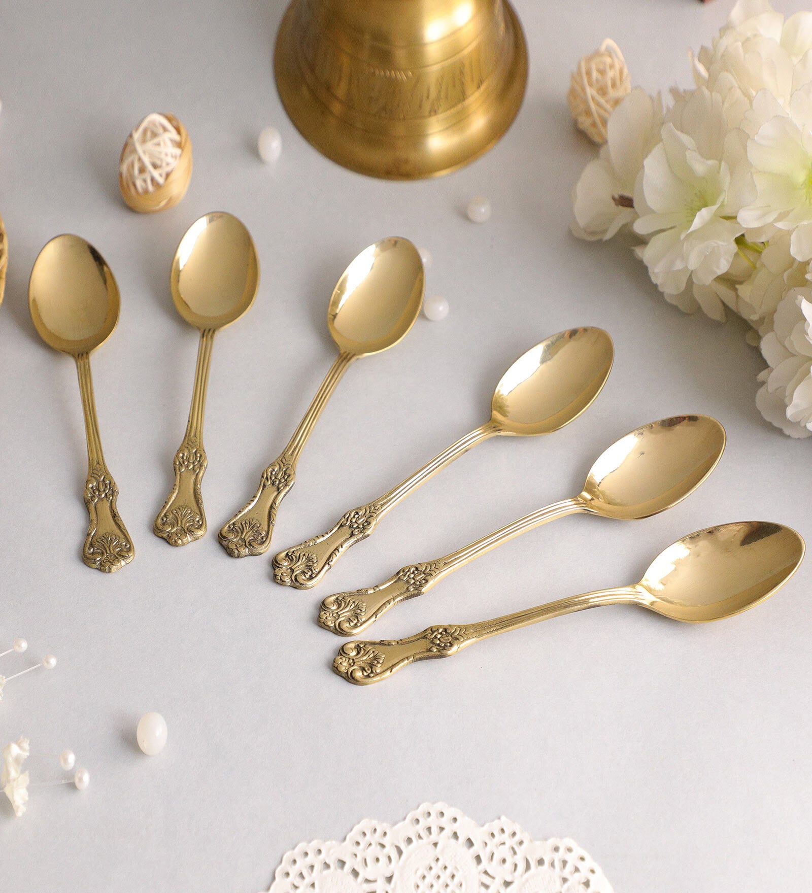 Buy Royal Gold Brass (Set of 6) Table Spoons at 15% OFF by Bulkysanta ...