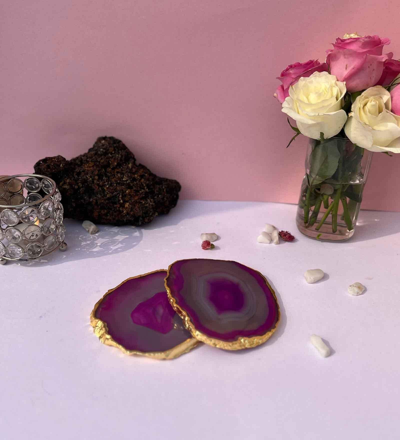 Buy Brazilian Pink Stone Set of 2 Table Coasters at 30% OFF by Home ...