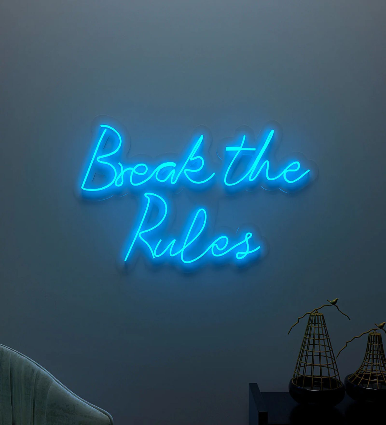 Buy Break The Rules Neon LED Light- Blue at 34% OFF by Clawcrafts ...