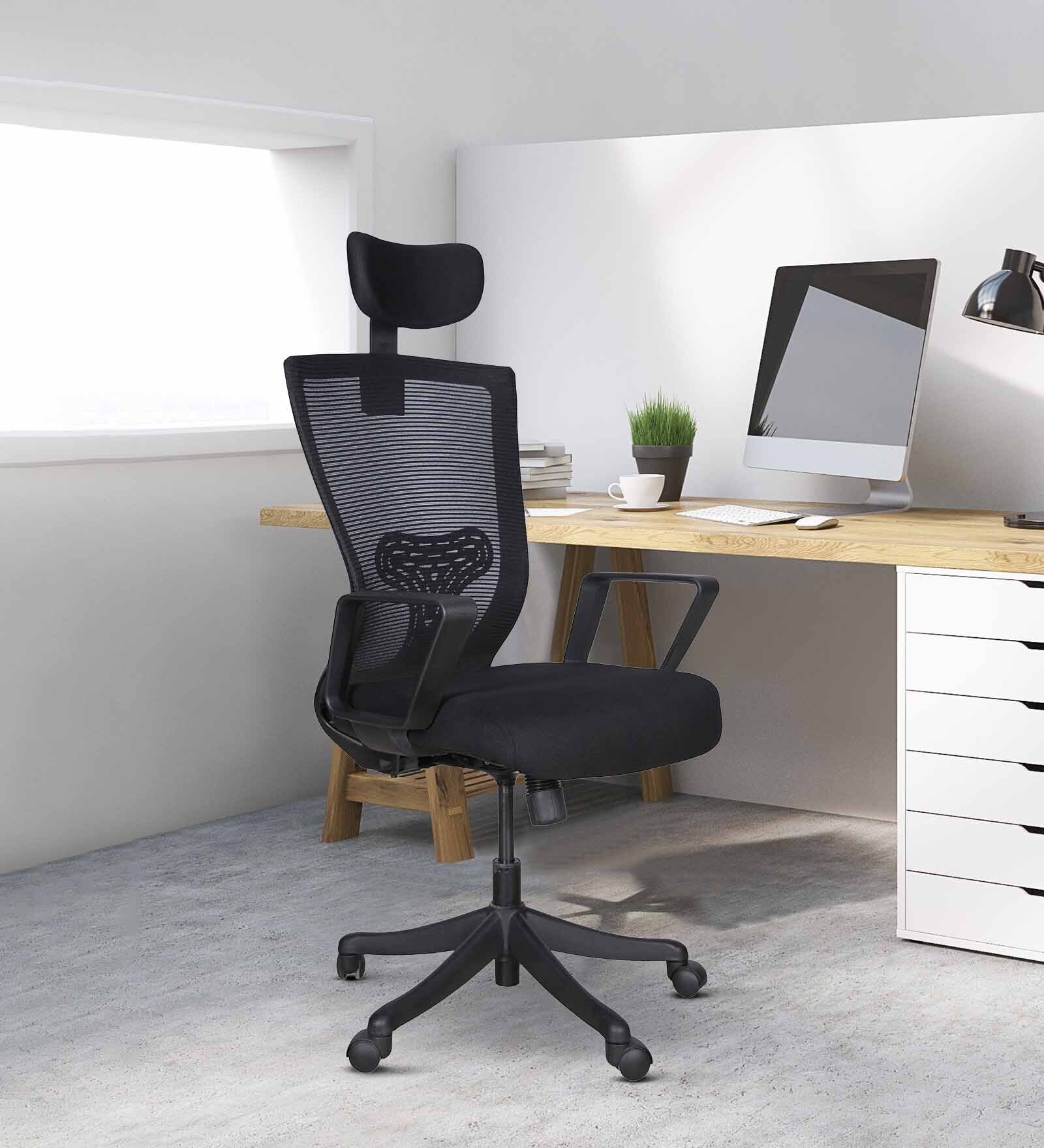 Buy Breeze Breathable Mesh Ergonomic Chair in Black Colour with ...