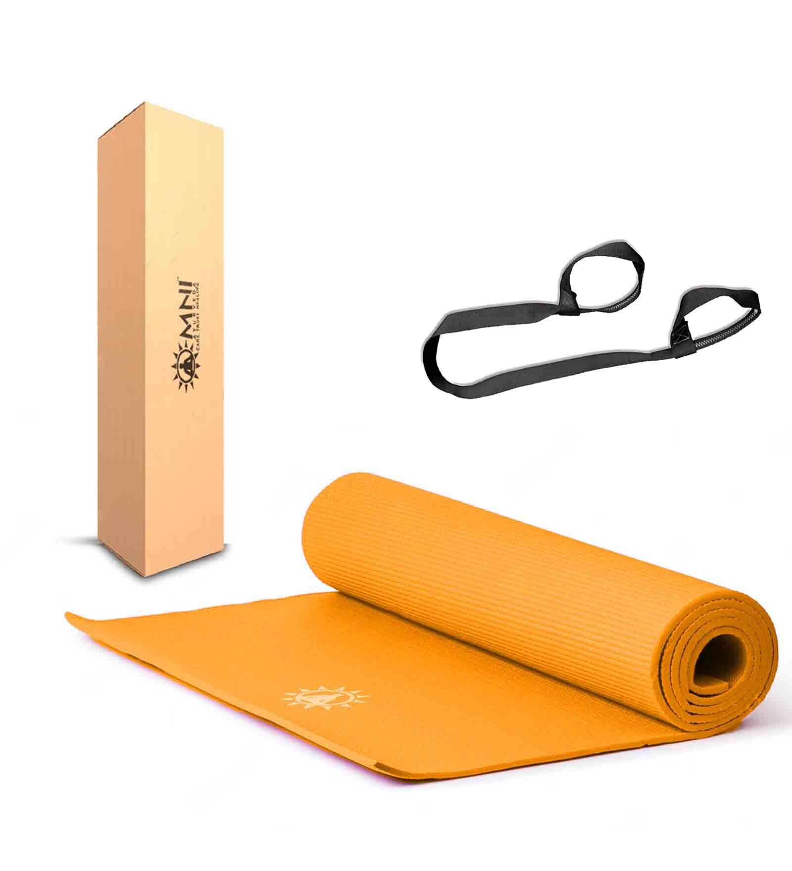 Buy Bright Orange Polyester Foldable Anti Skid 6 ft x 2 Ft Yoga Mat at ...