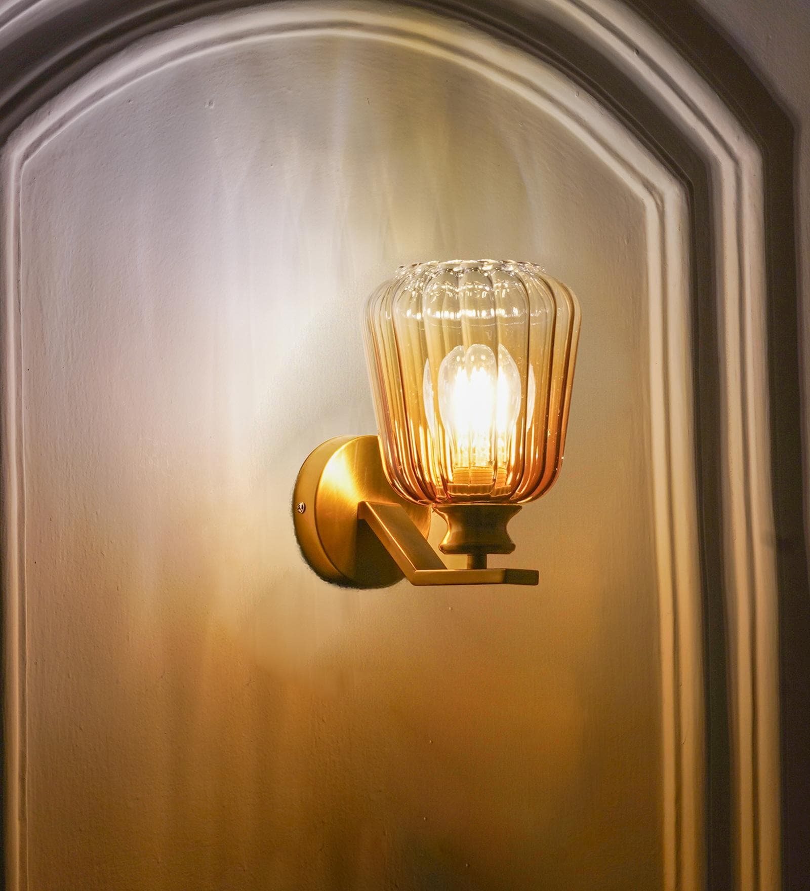 Buy Brinley Metal & Glass Wall Light (Amber) at 40% OFF by Kapoor ...