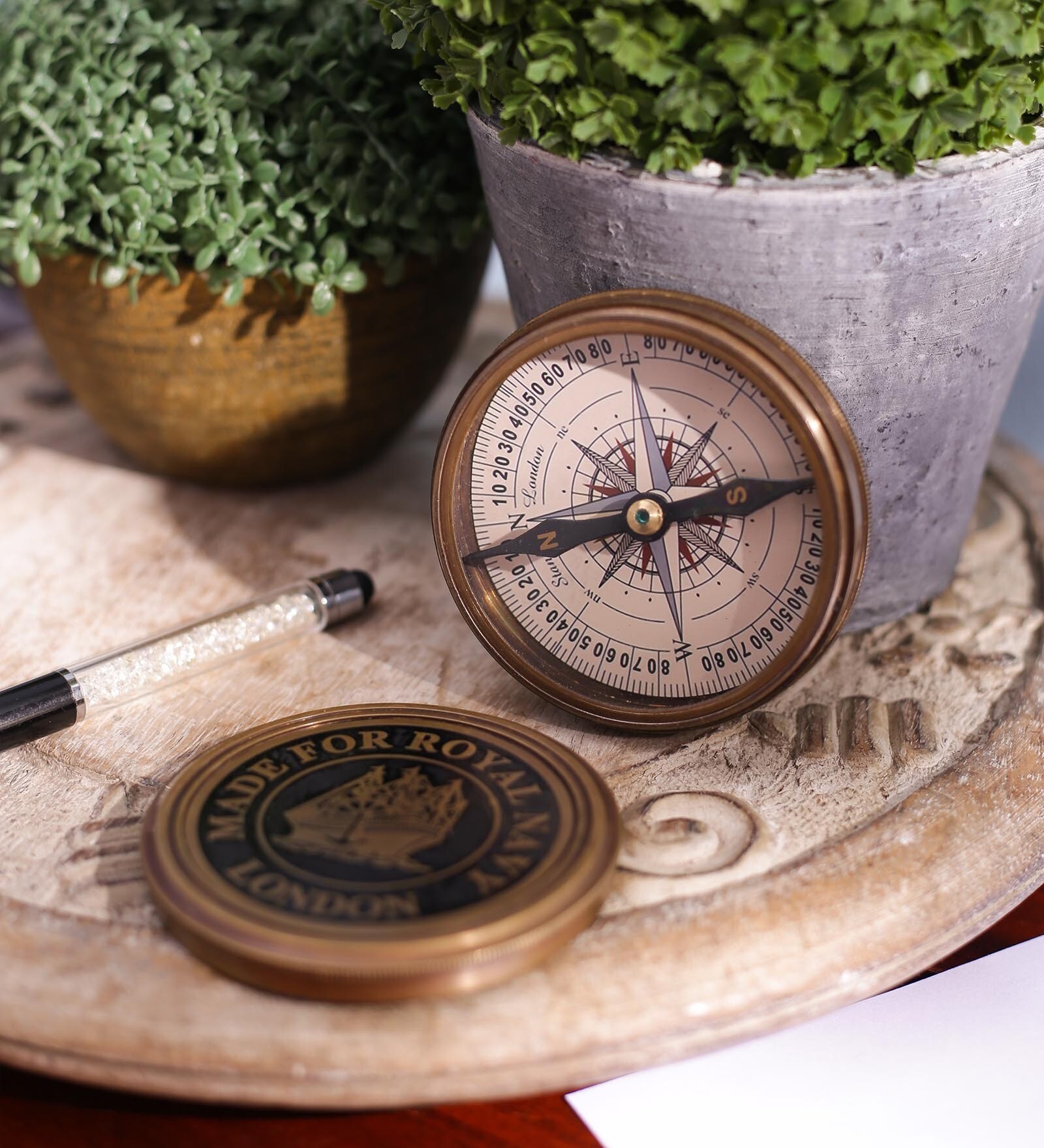 Buy Bronze Brass Vintage Compass by Tucasa Online - Compasses ...