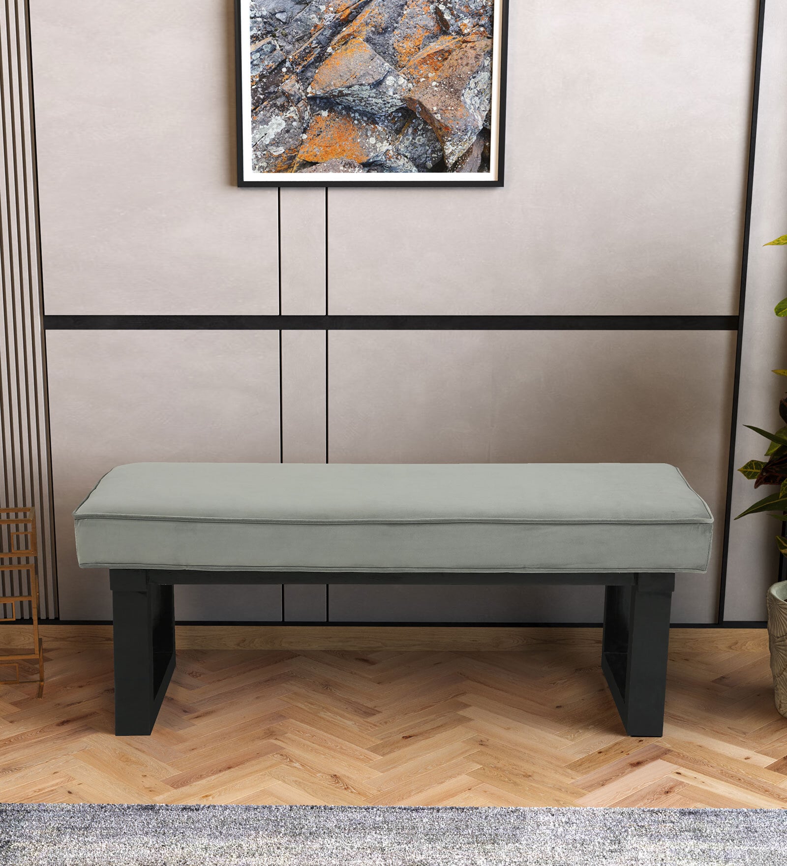Buy Brookhill Solid Wood Bench in Fossil Grey Colour at 4% OFF by ...