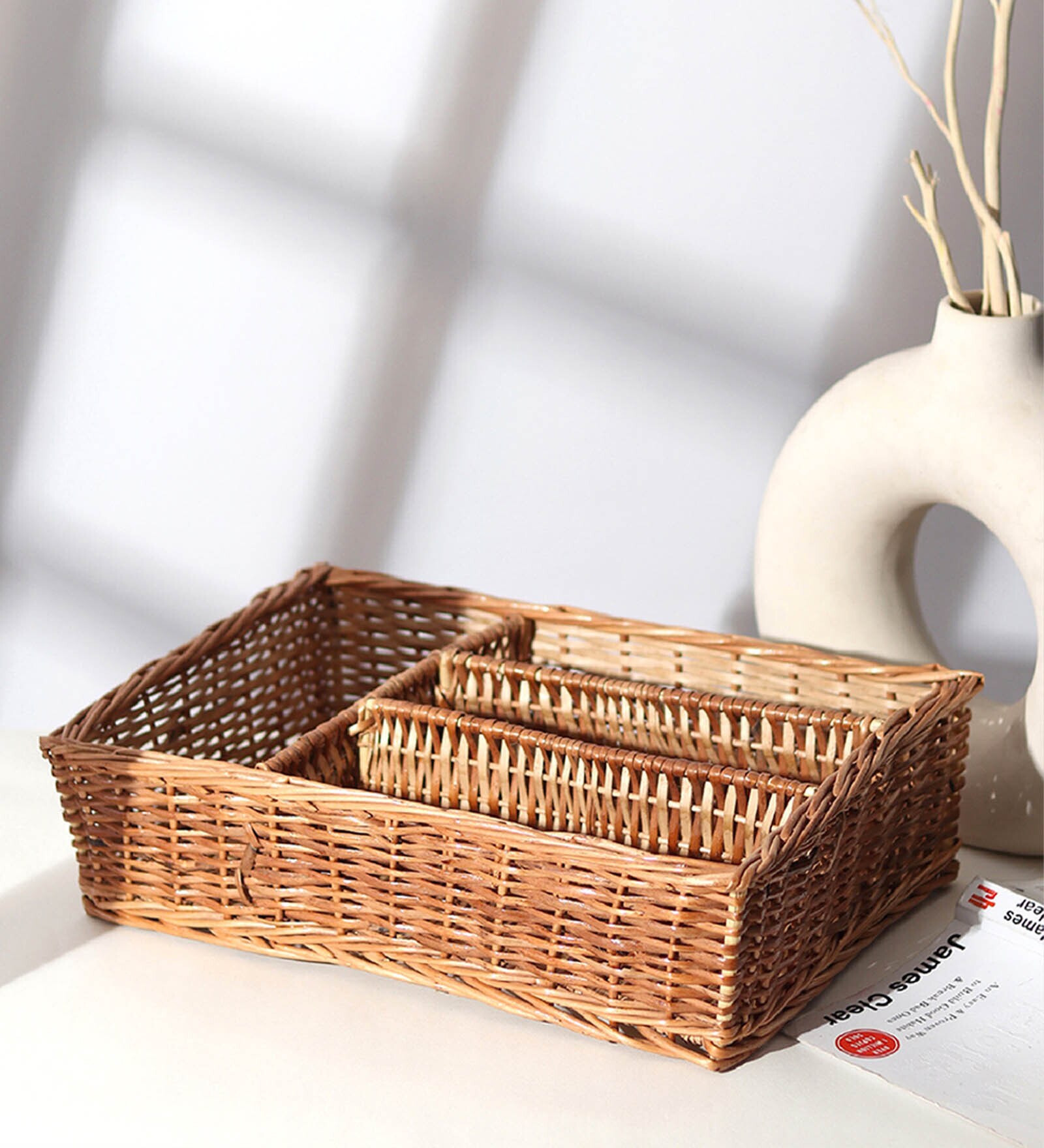 Buy Brown Cane Storage Serving Tray at 71% OFF by Habereindia | Pepperfry