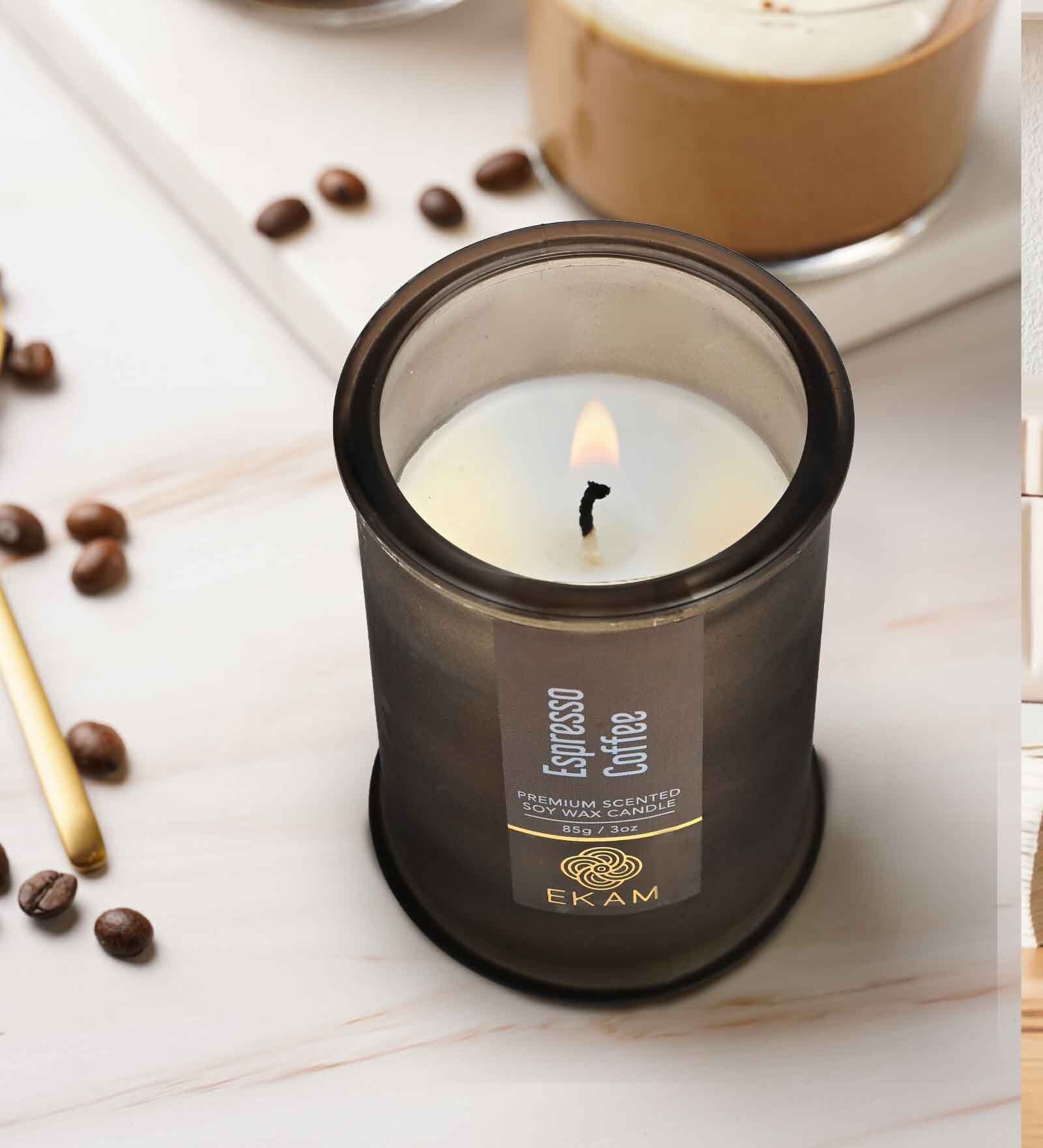 Buy Espresso Brown Soy Wax Scented Jar Candle at 25% OFF by EKAM ...