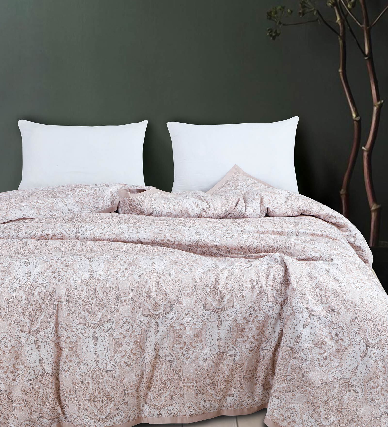 Buy Brown Abstract Cotton Double Bed Duvet Cover Freesia Collection by ...
