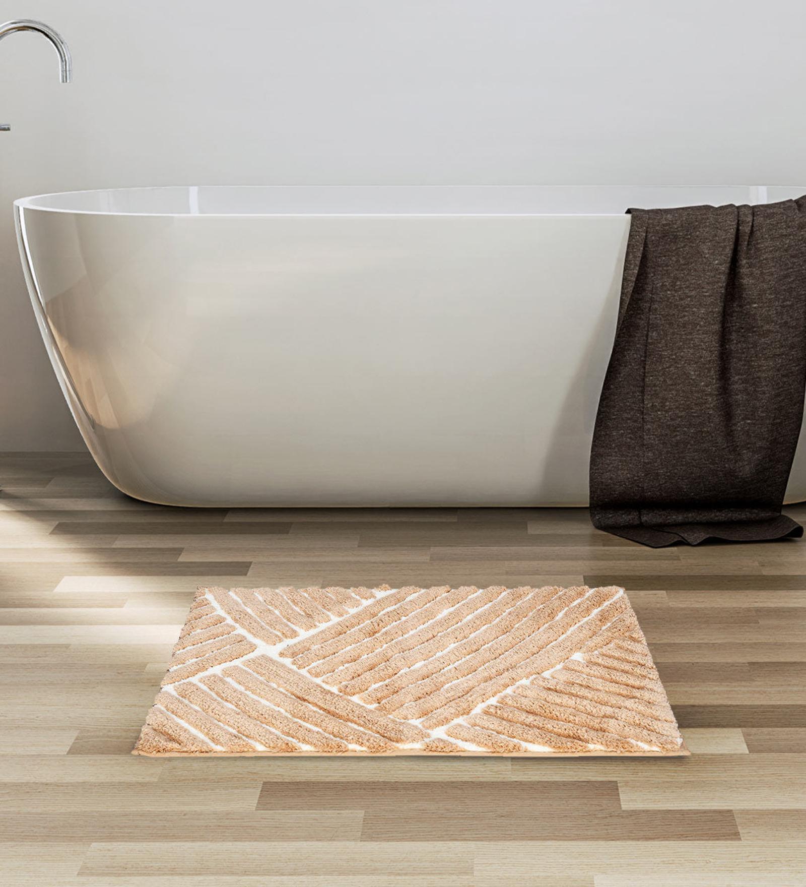 Buy Brown Abstract Polyester 31x15 Inches AntiSkid Bath Mat at 56% OFF ...