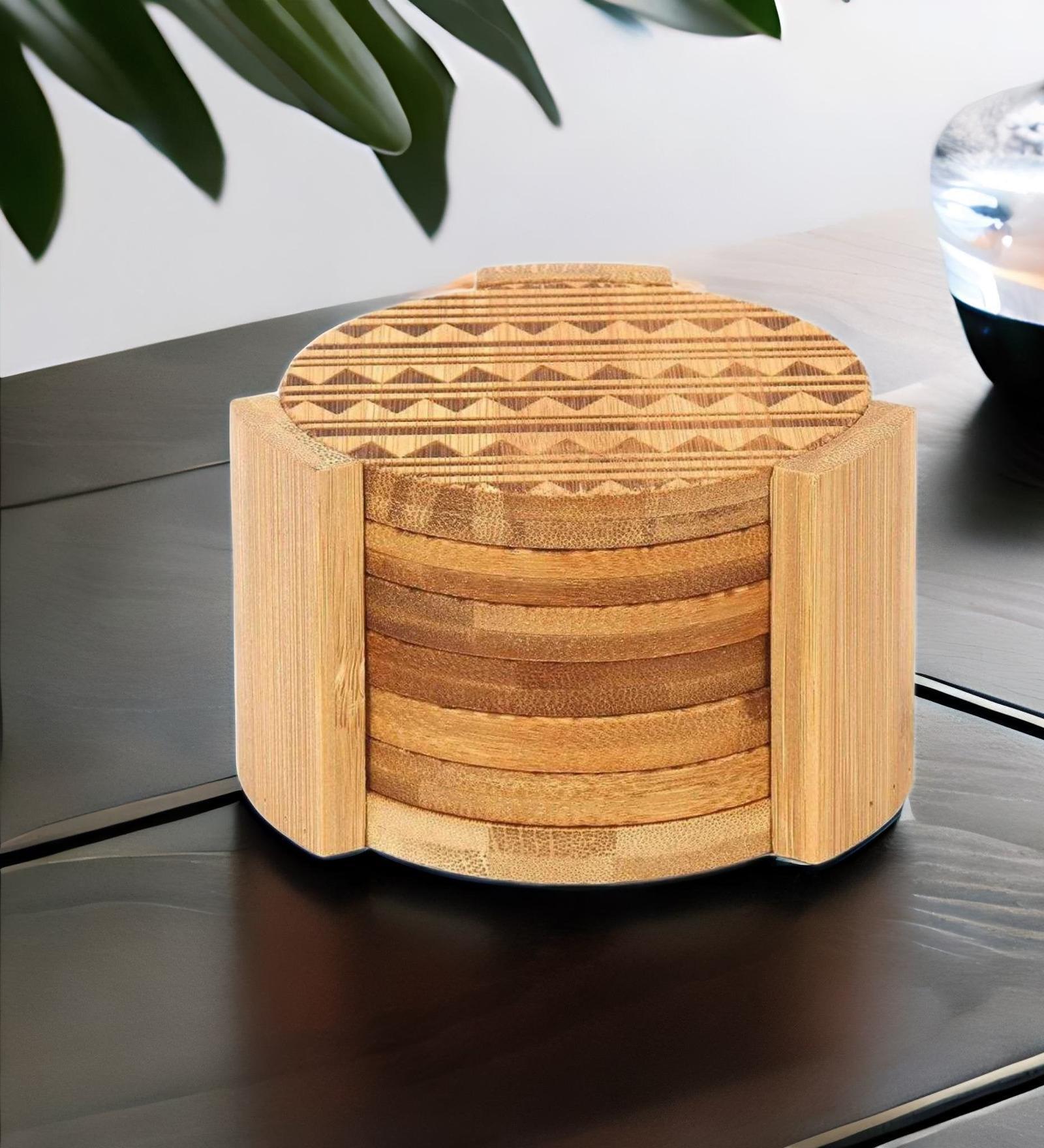Buy Brown Bamboo (Set Of 6) Coasters at 40% OFF by @home | Pepperfry