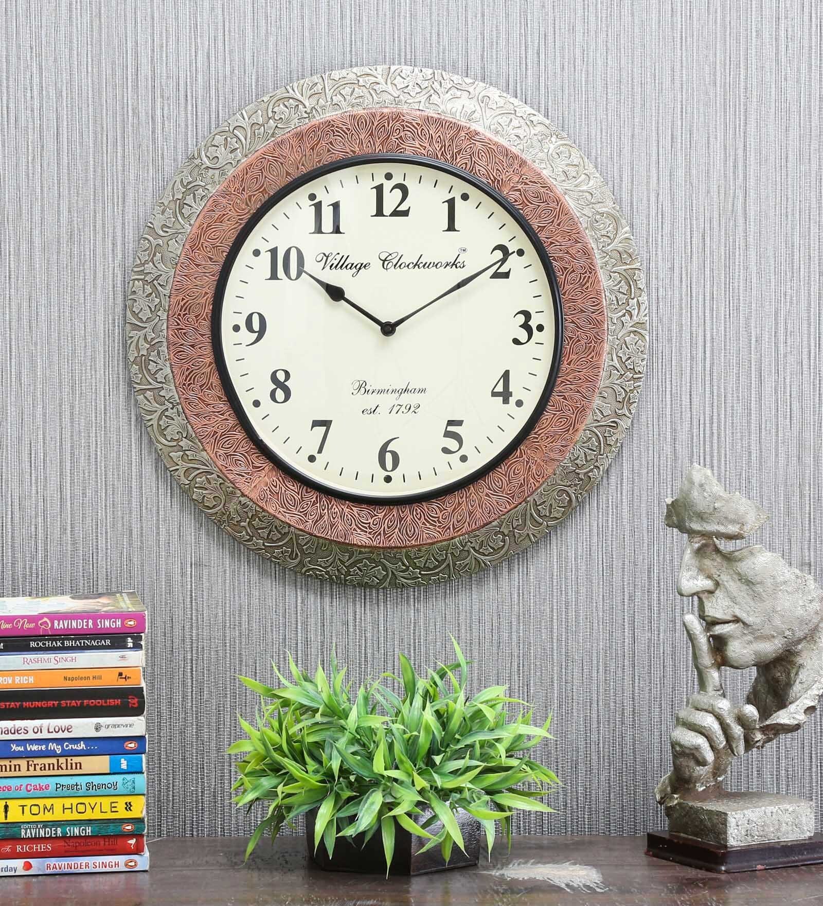 Buy Brass Brown Round Analog Wall Clock at 43% OFF by Craft Tree ...
