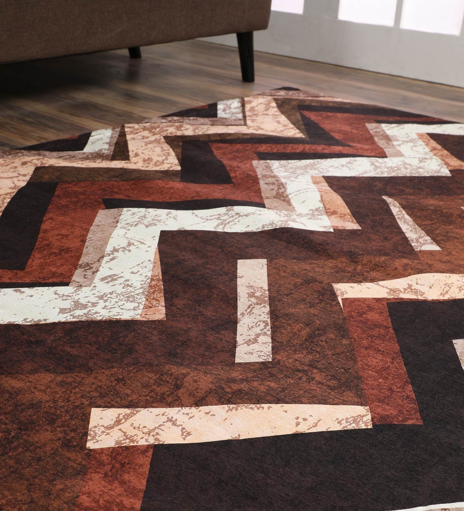 Buy Chevron Pattern Chenille Velvet Machine Made 4 X 6 Feet Carpet By ...