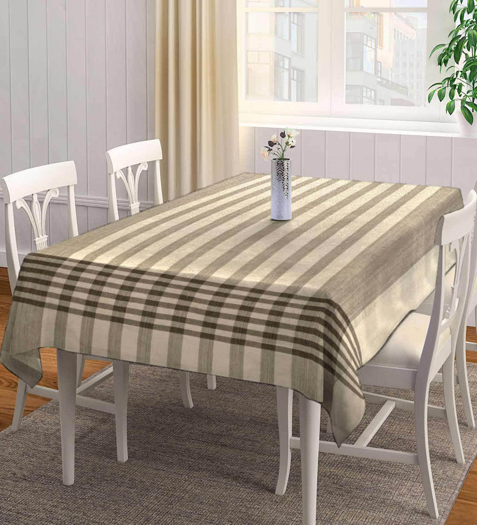 Buy Brown Cotton 90x60 Inches 6 Seater Table Cloth by Neudis at 30% OFF ...