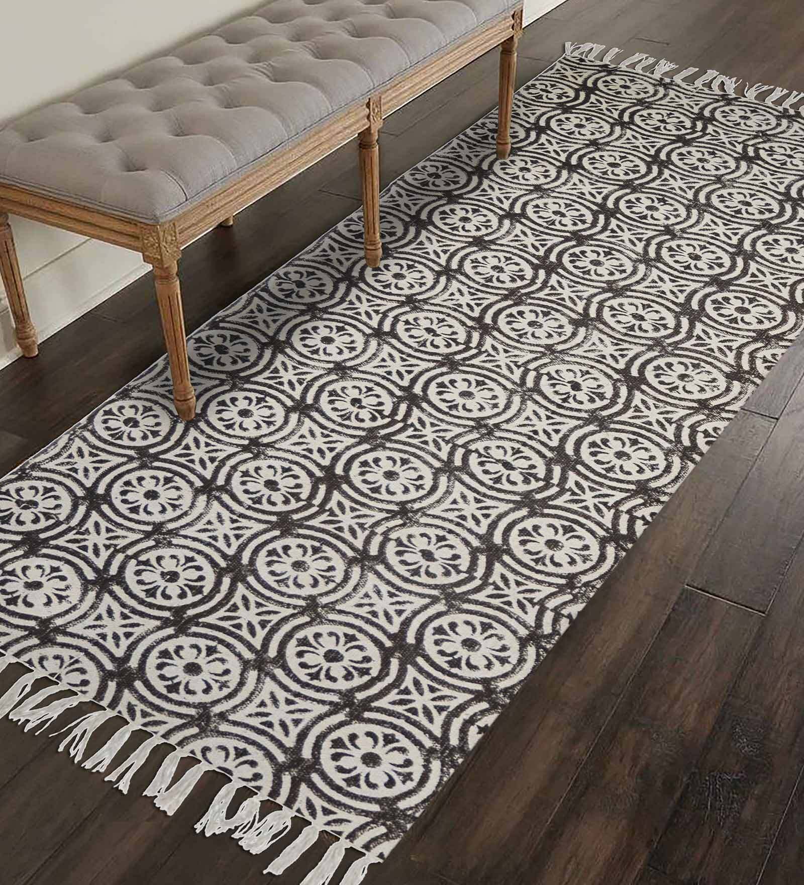 Buy Brown Cotton Traditional 72x24 Inches Bedside Runner at 16% OFF by ...