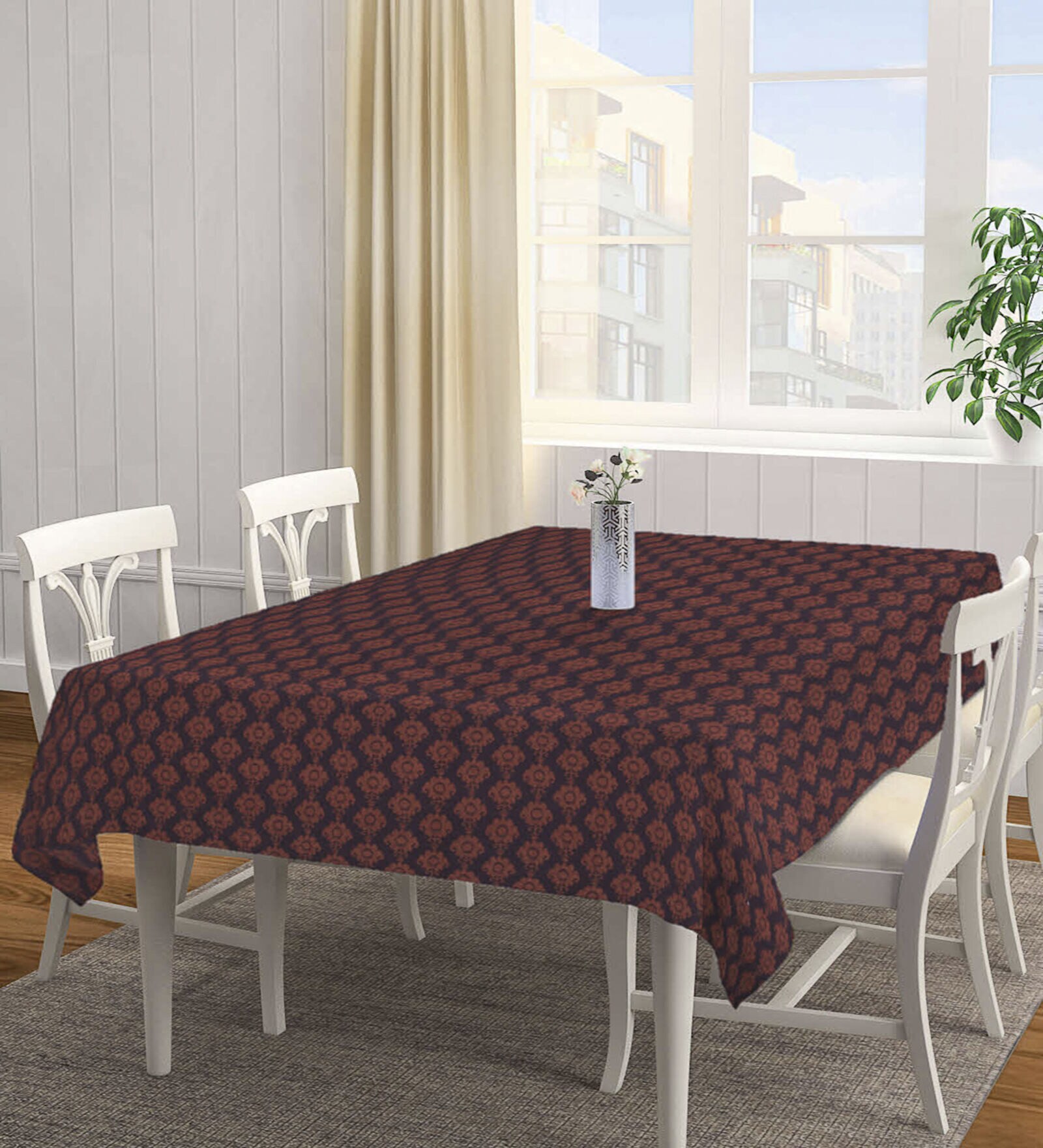 Buy Hand Woven (90x60) Brown & Red Cotton Table Cloth at 70% OFF by ...