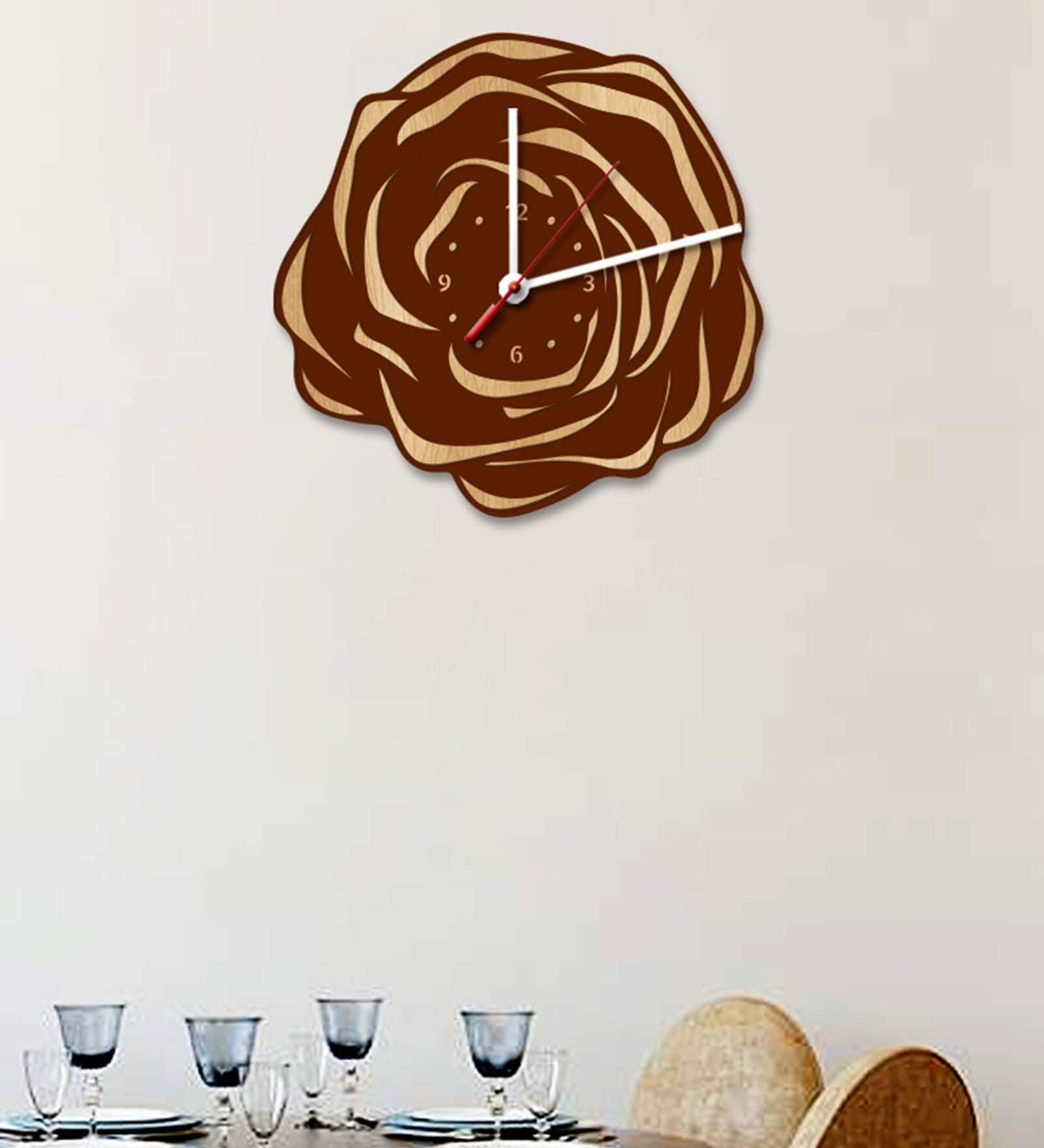 Buy Brown Engineered Wood Analog Wall Clock By WallMantra at 41% OFF by ...
