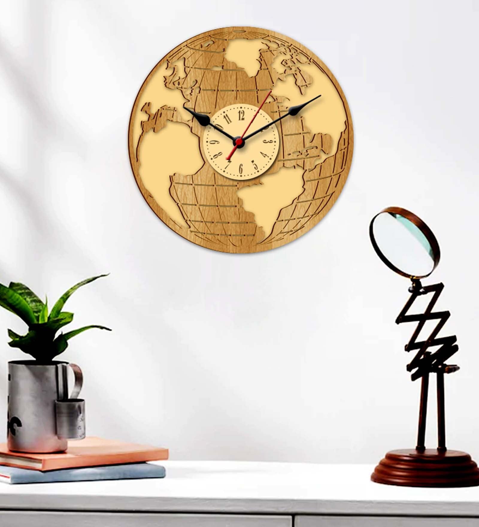 Buy Brown Engineered Wood Analog Wall Clock By WallMantra at 42% OFF by ...
