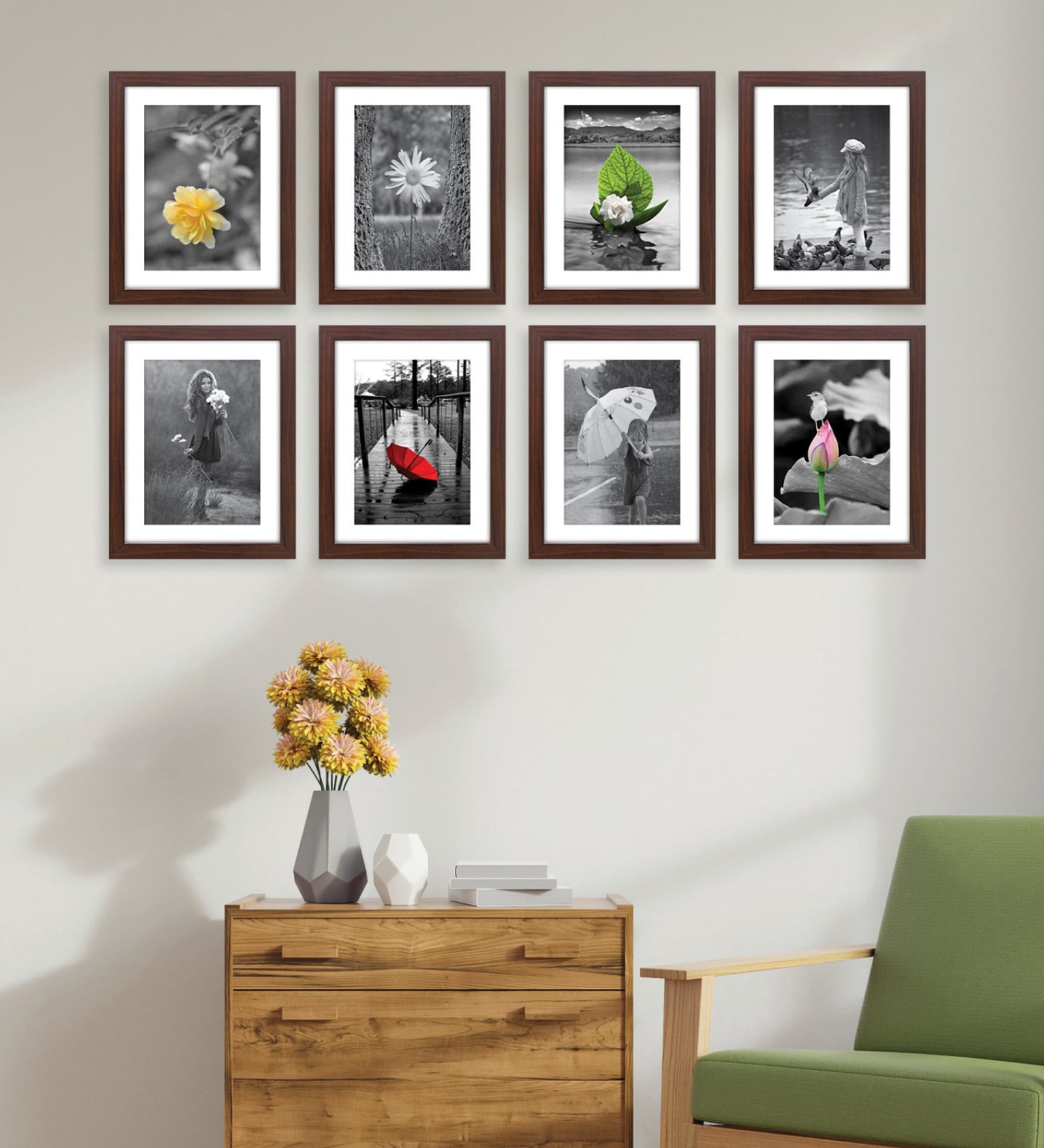 Buy Brown-Engineered Wood Set of 8 Collage Photo Frames at 11% OFF by ...