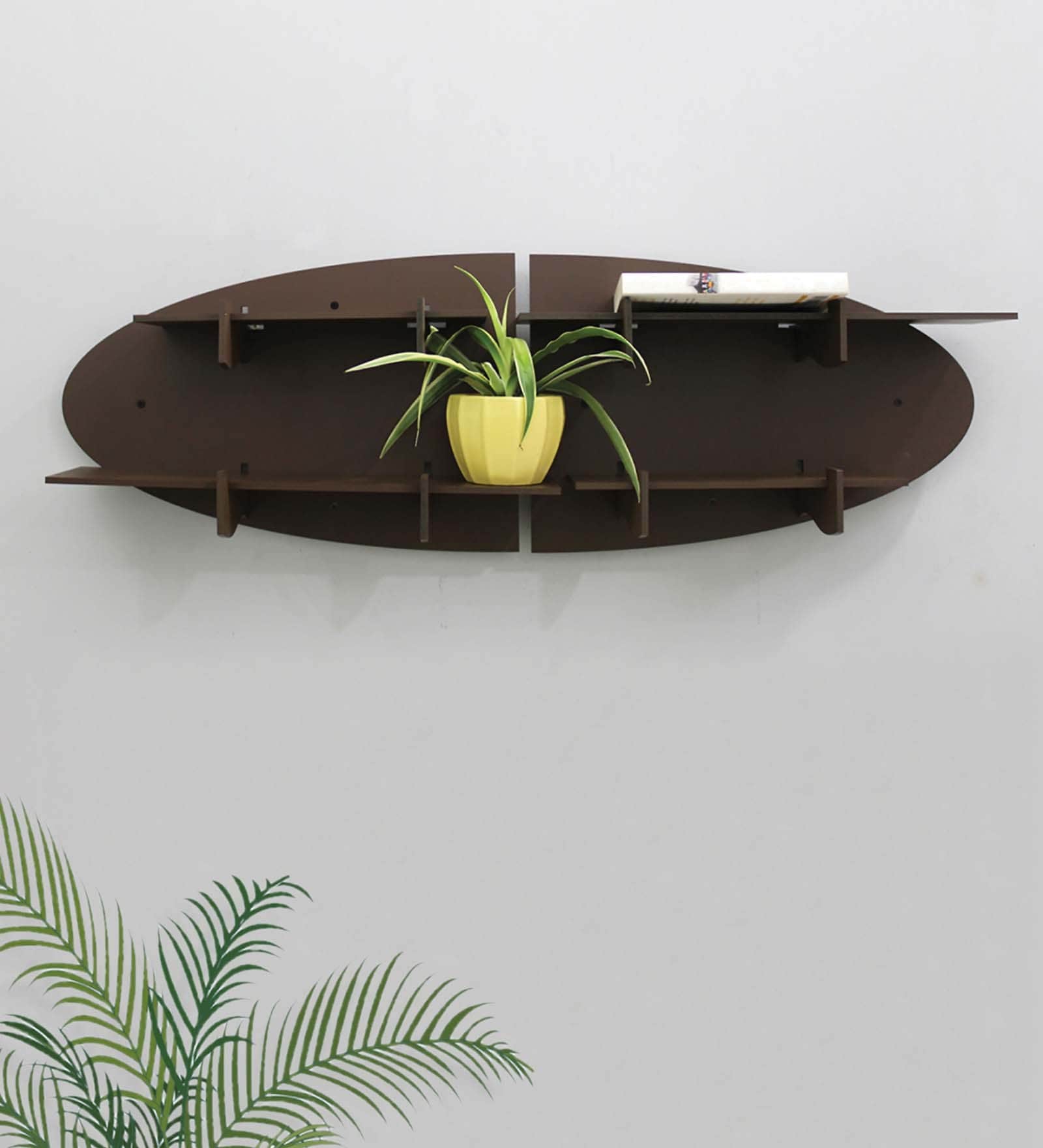 Buy Brown Engineered Wood Oval Set Of 2 Modular Wall Shelf at 9% OFF by ...