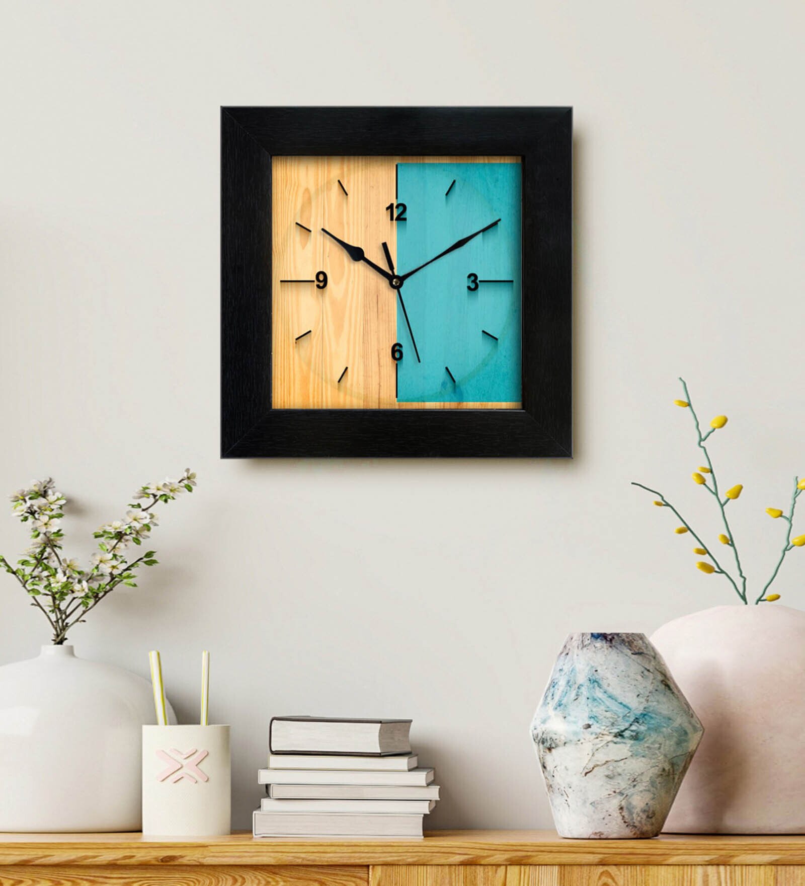 Buy Modern Brown Fiber Square Wall Clock at 31% OFF by 999Store | Pepperfry
