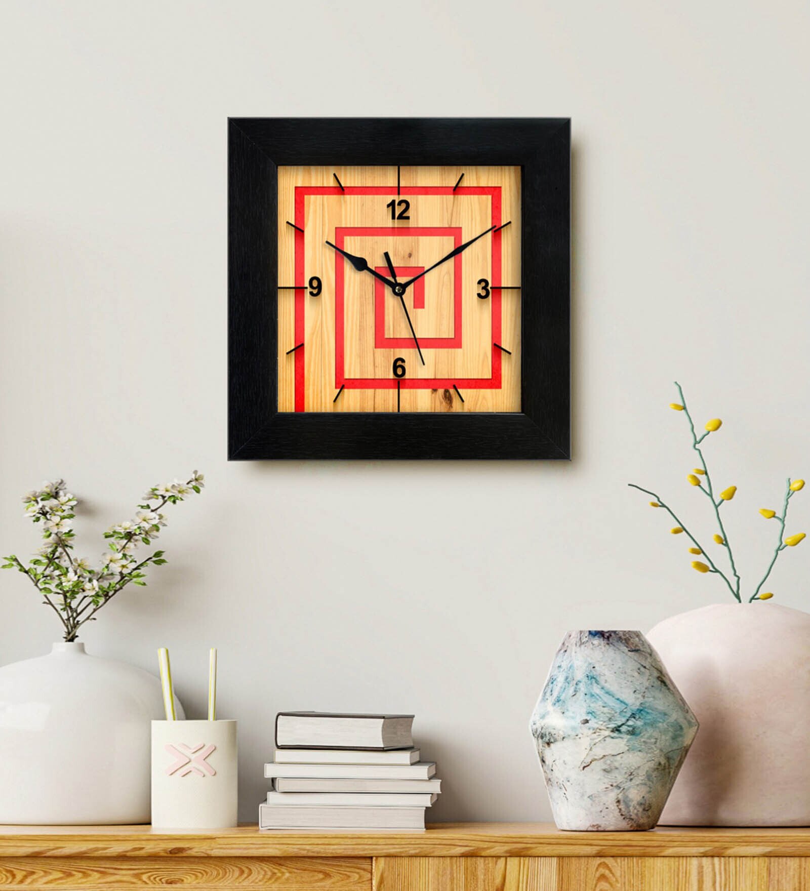 Buy Modern Brown Fiber Square Wall Clock at 41% OFF by 999Store | Pepperfry