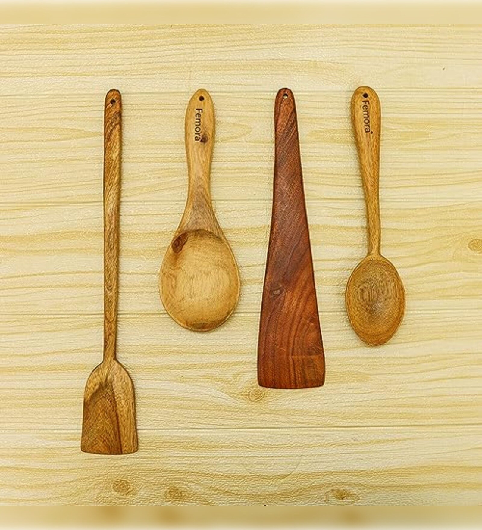 Buy Brown Handmade Wooden Non-stick 4 pcs Cooking / Serving Tools at 29 ...