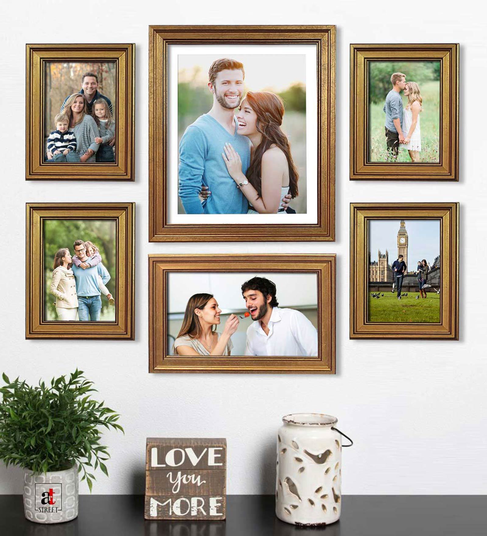 Buy Brown Polyresin Individual Natalie Set Of 6 Collage Photo Frames at ...