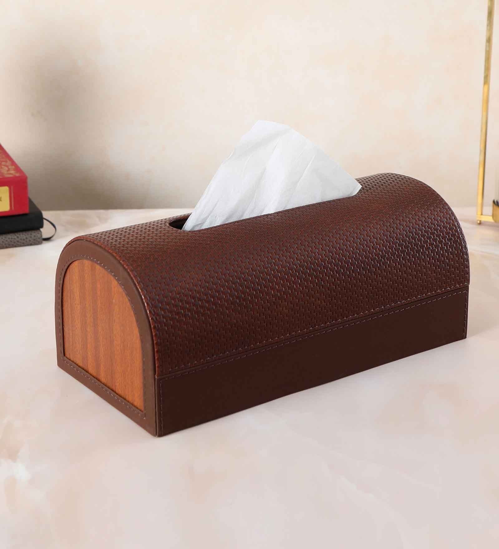 Buy Brown Leather Dome Tissue Holder at 51% OFF by The Home Co. | Pepperfry