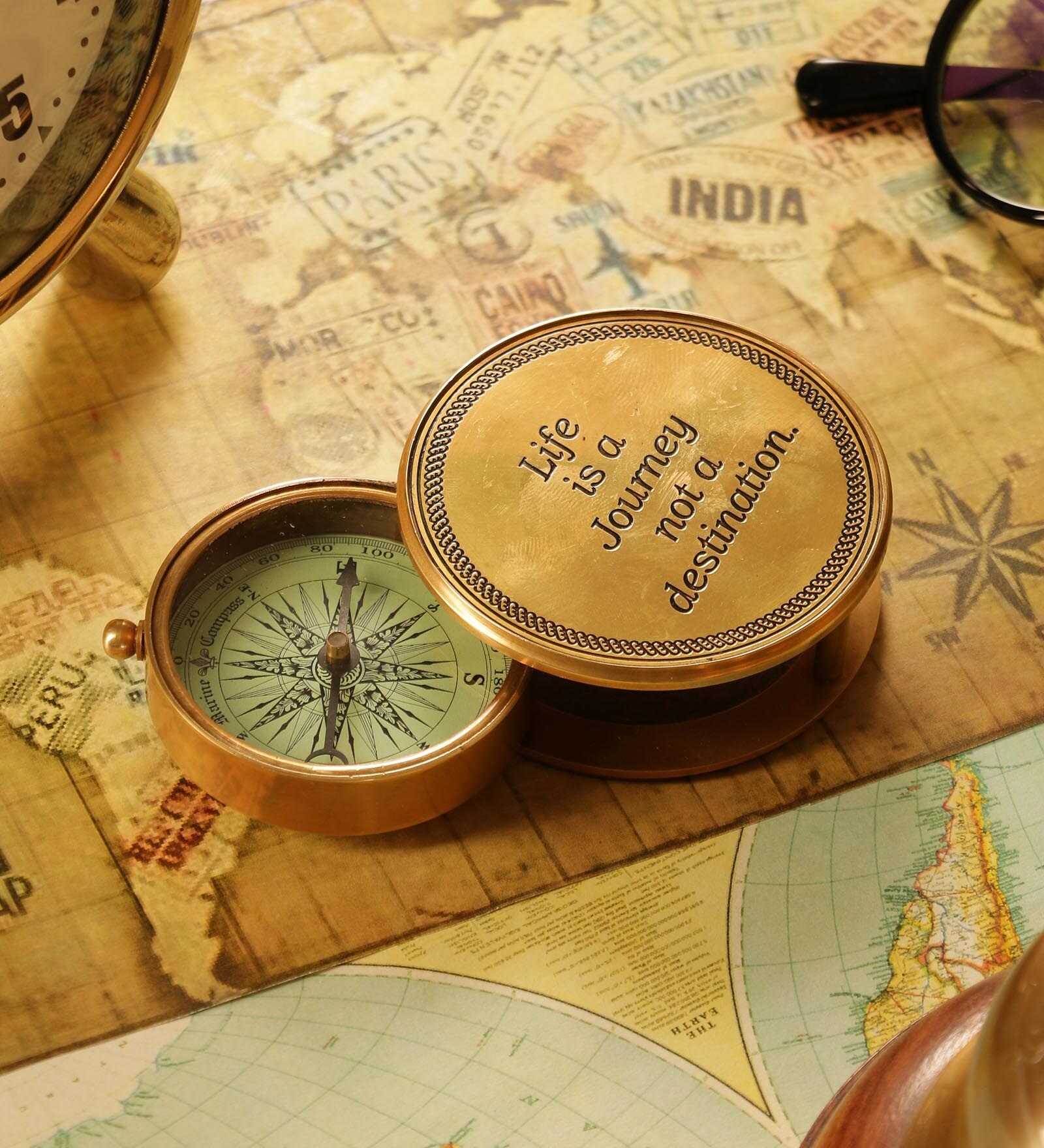 Buy Brown Life Is A Journey (Sliding Type) Compass at 33% OFF by Exim ...