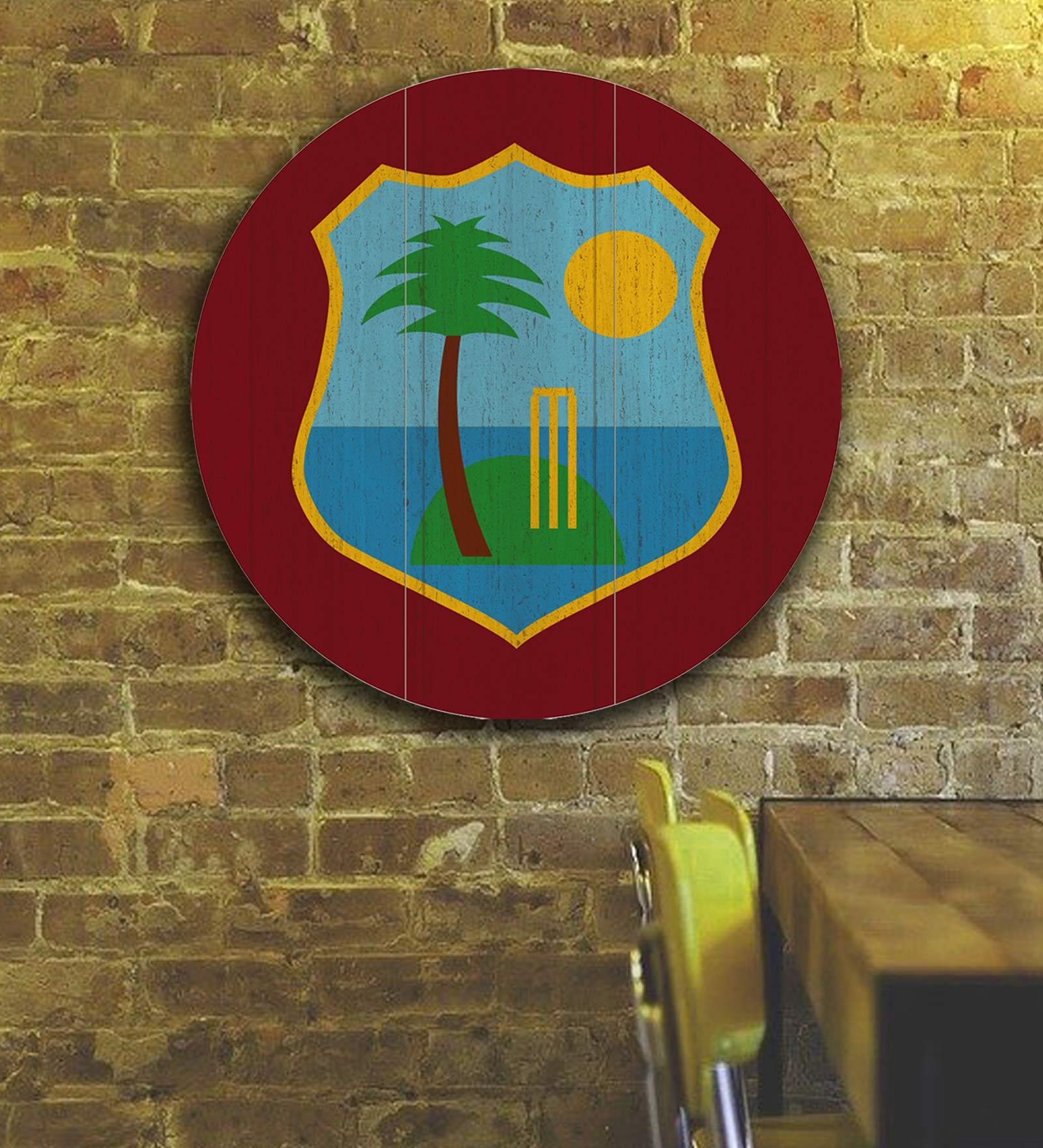 Buy Brown MDF Wood West Indies Cricket Flag Decorative Wall Plate by ...