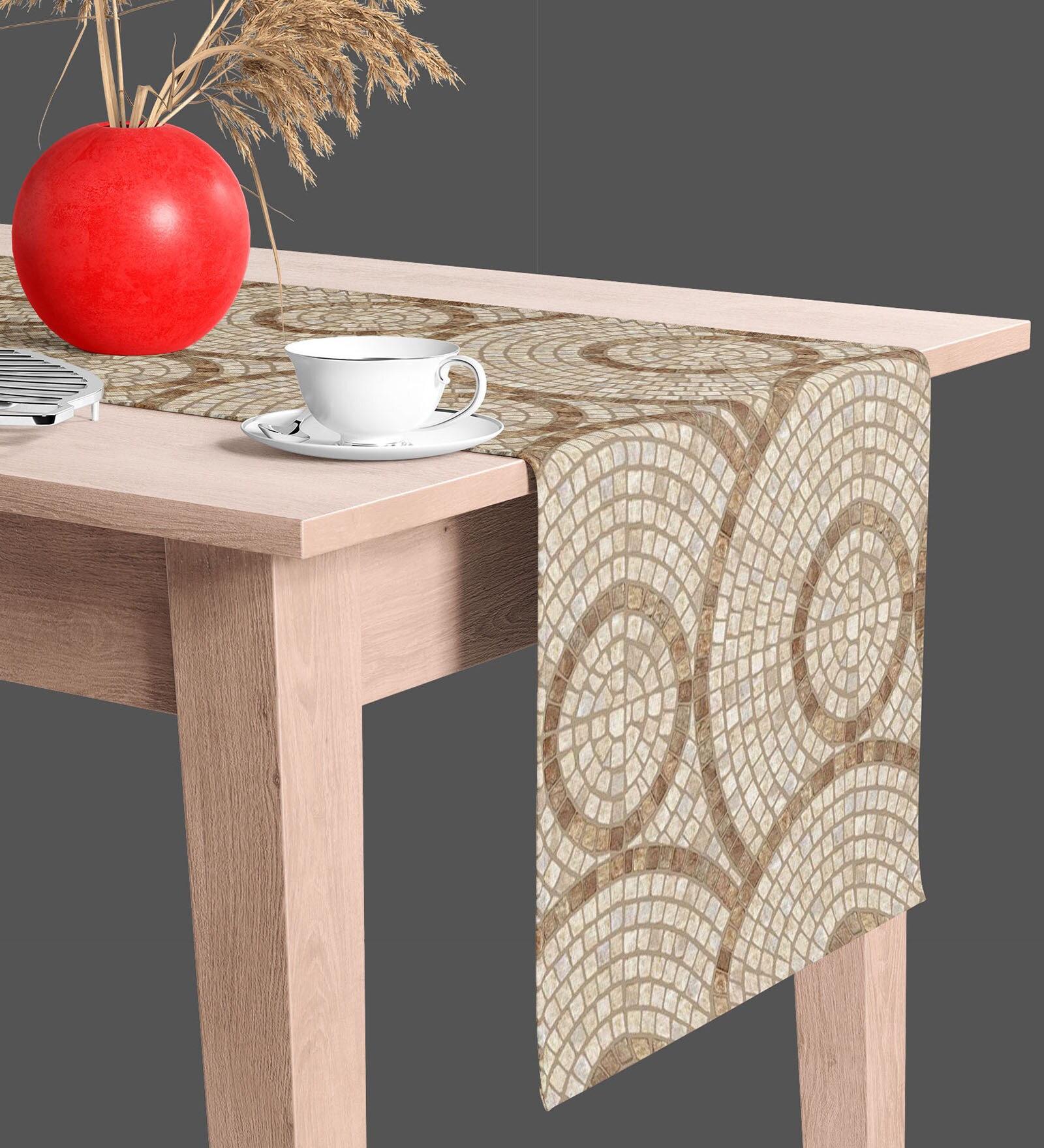 Buy Brown Mosaic Multicolor (72 x 12) Cotton Canvas Table Runner at 60% ...