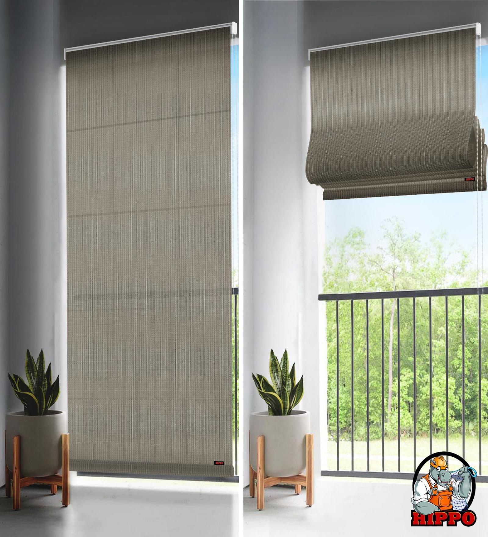 Buy Brown Polyethylene Solid 60 X 48 inches Semisheer Roman Blind at 1% ...