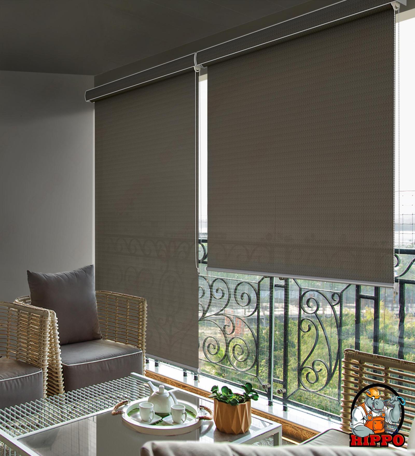 Buy Brown Polyethylene Solid 108 X 48 inches Semisheer Roller Blind at ...
