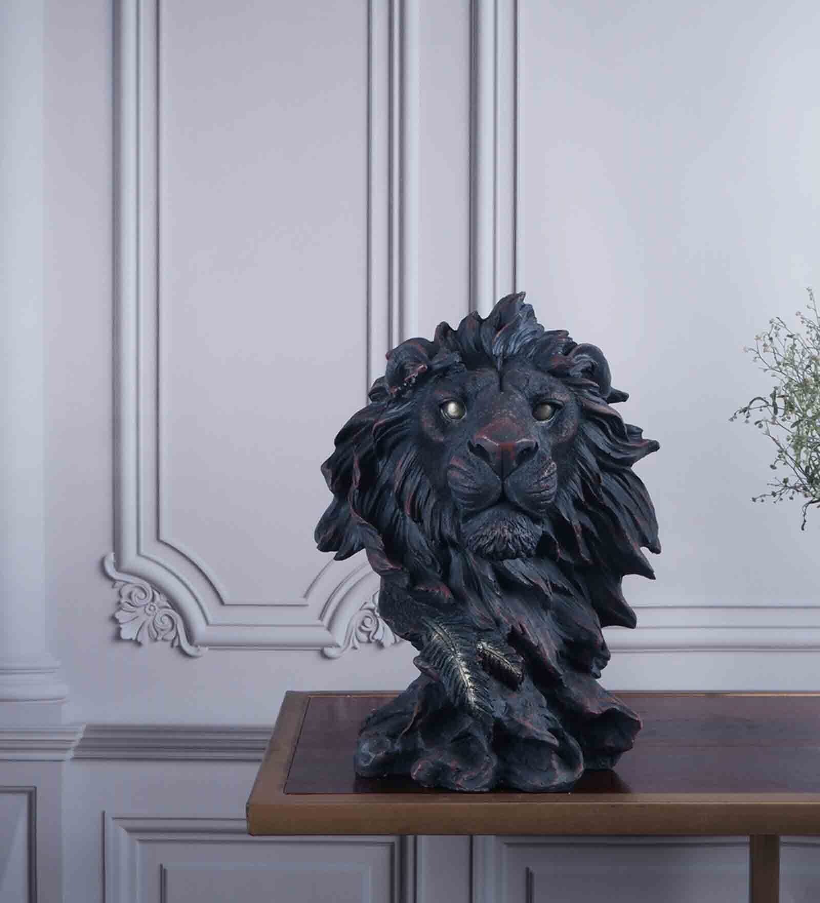 Buy Brown Resin Premium Lion Face Figurine at 57% OFF by The White Ink ...