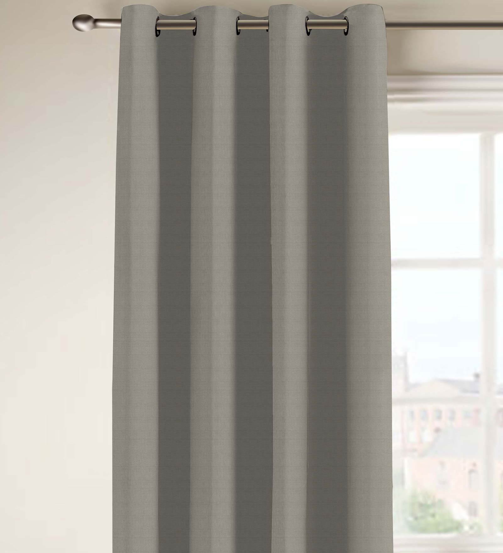 Buy Sensual Grey Semisheer Polycotton 5 Feet Eyelet Window Curtain by ...